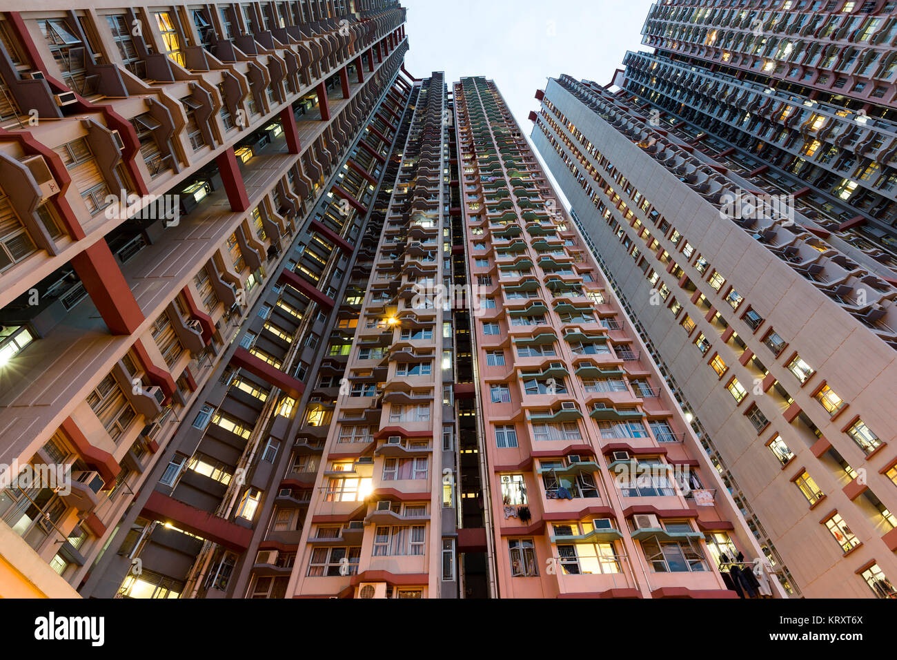 Apartment building at sunset Stock Photo - Alamy