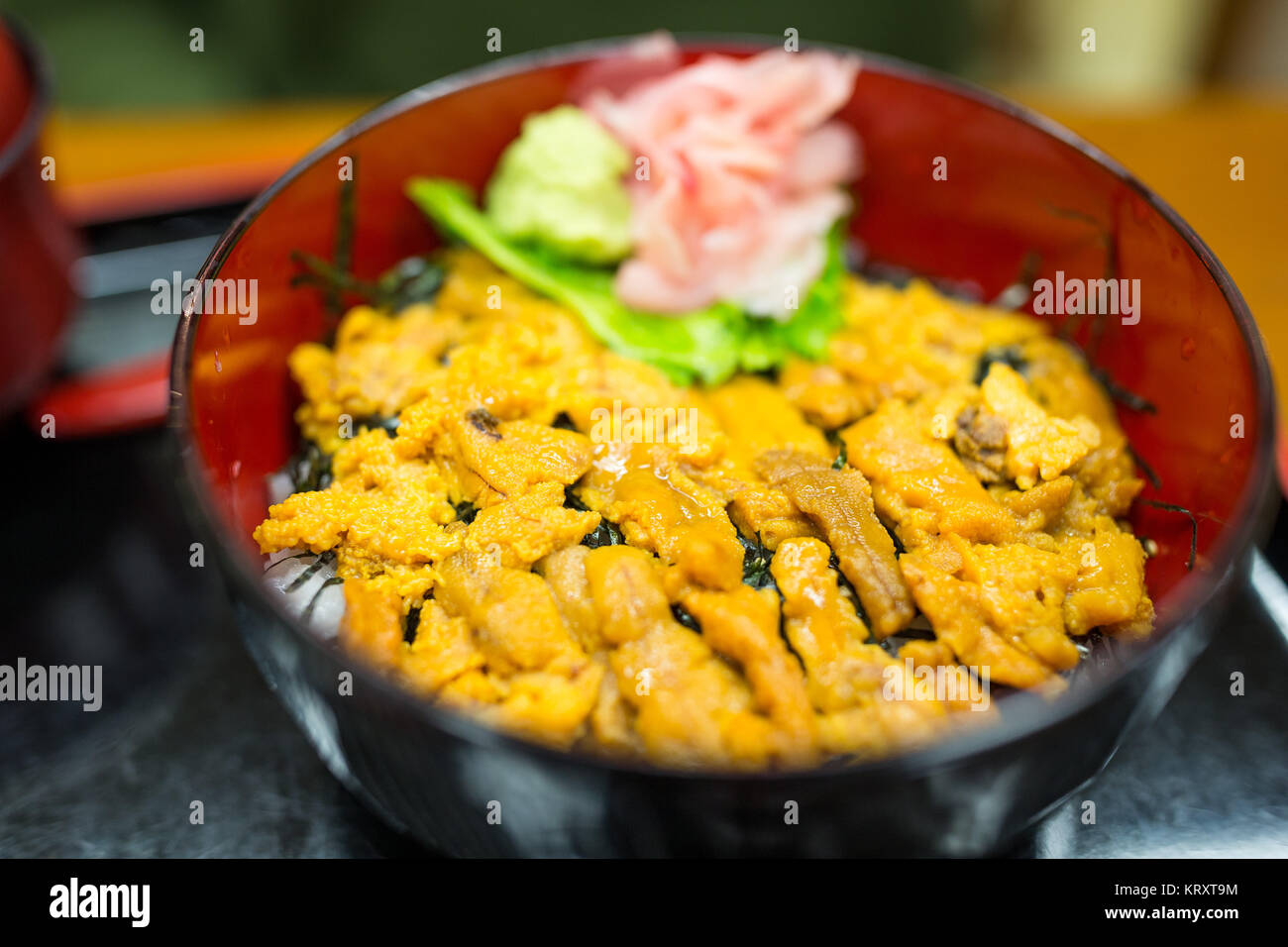 Sea Urchin on rice Stock Photo - Alamy