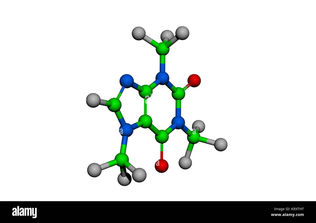 caffeine molecular model isolated Stock Photo - Alamy