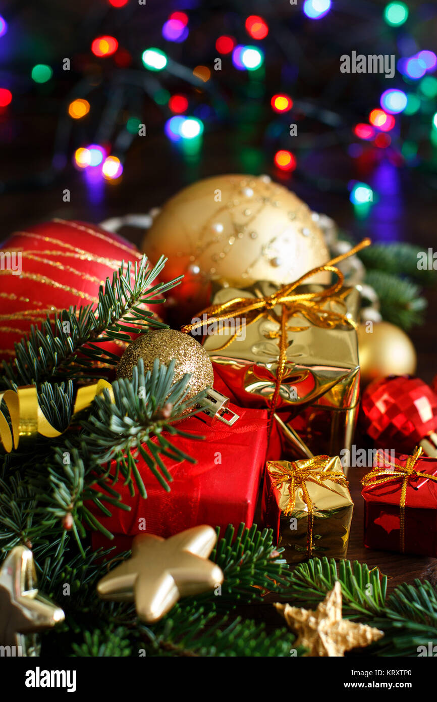 Christmas composition with lights Stock Photo - Alamy