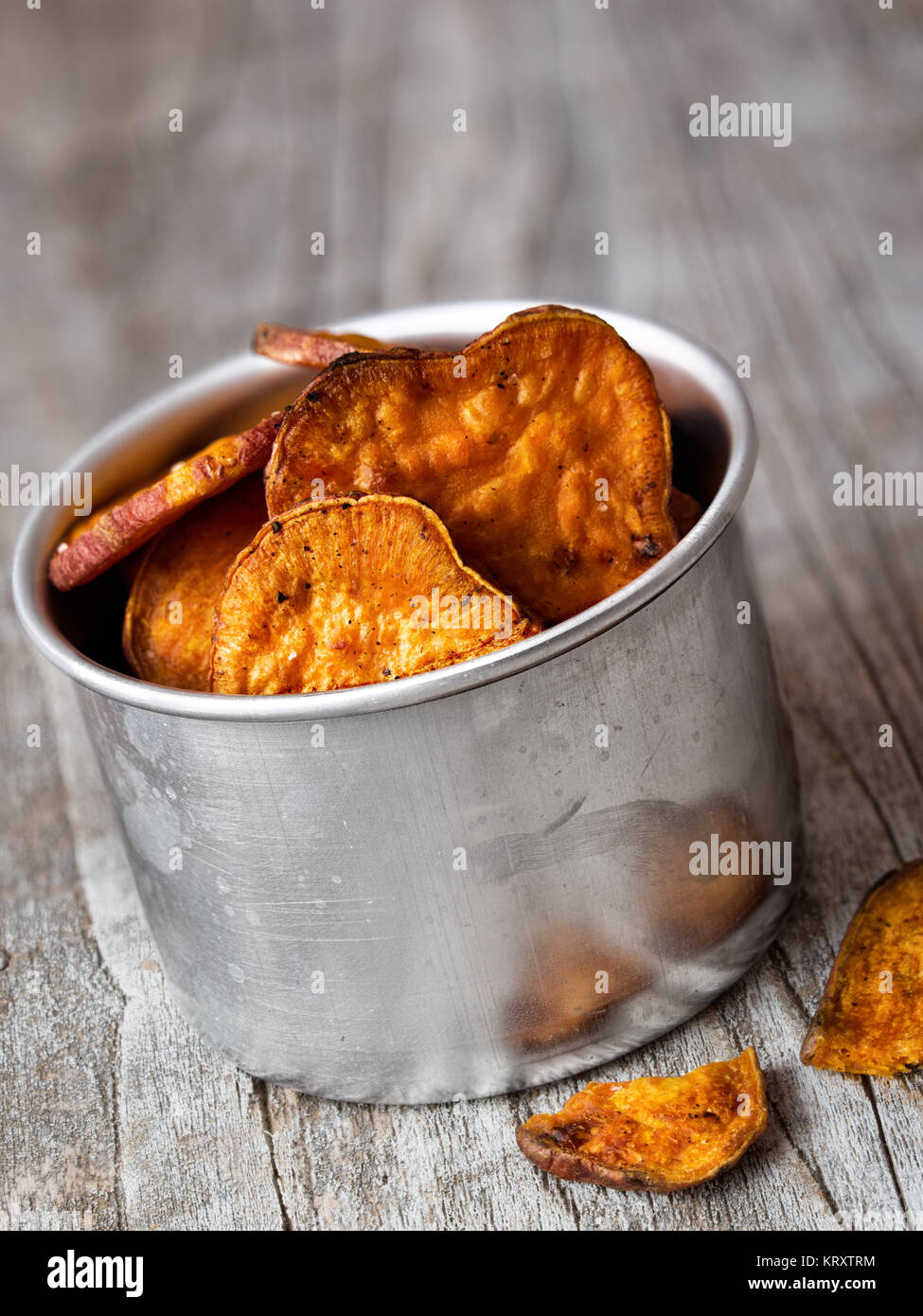 rustic golden sweet potato chips Stock Photo - Alamy