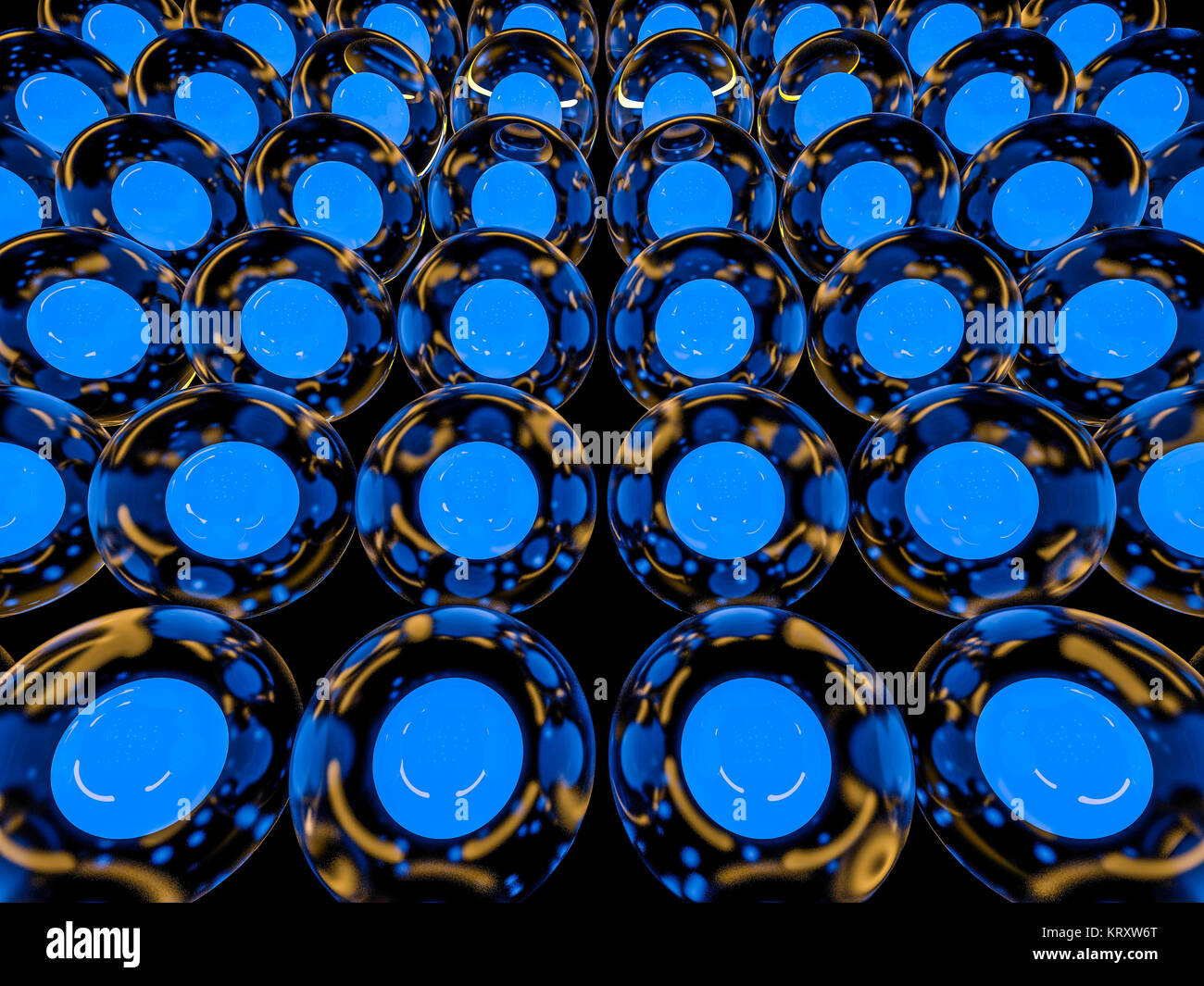 Abstract background of glass luminous balls. 3D rendering Stock Photo ...