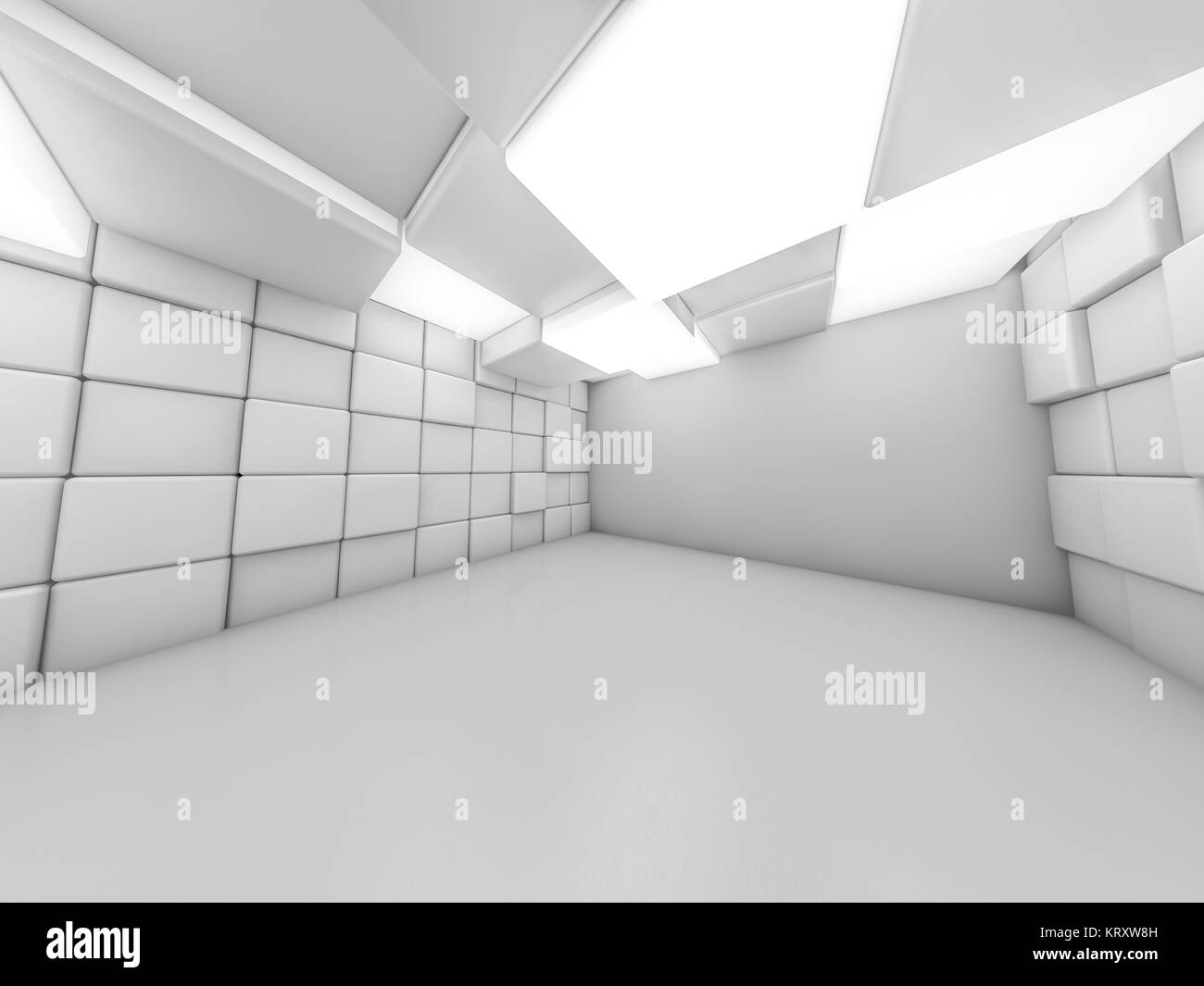 Simple empty room interior with lamps. 3D rendering Stock Photo - Alamy