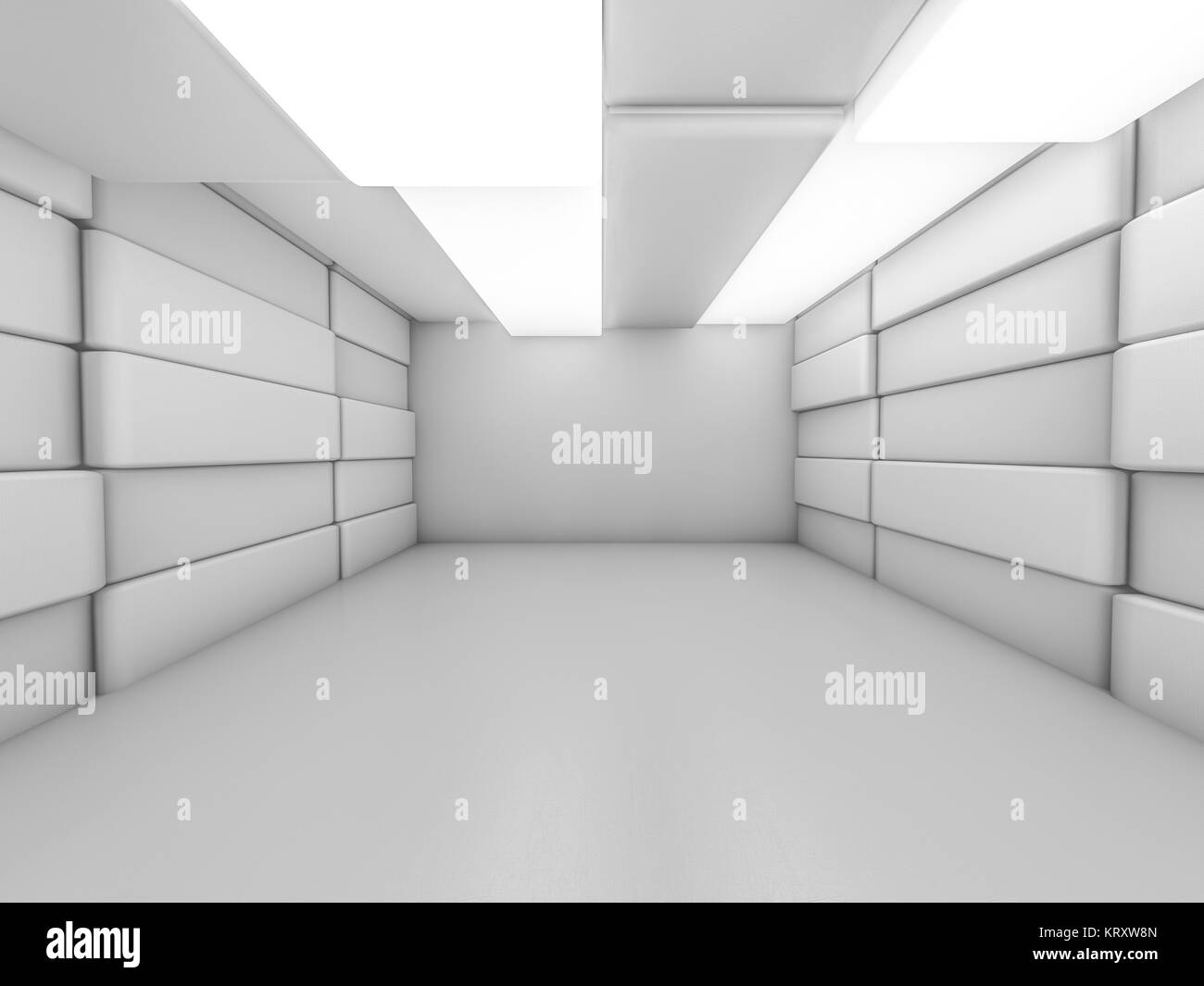 Simple empty room interior with lamps. 3D rendering Stock Photo - Alamy