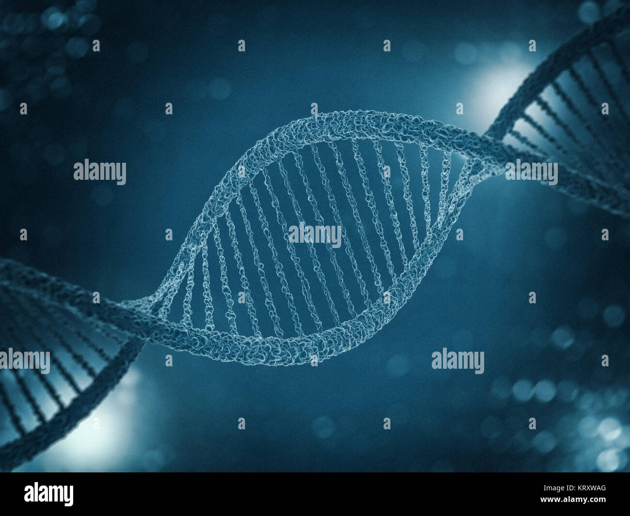 Digital illustration of a DNA model on science background. 3D rendering ...