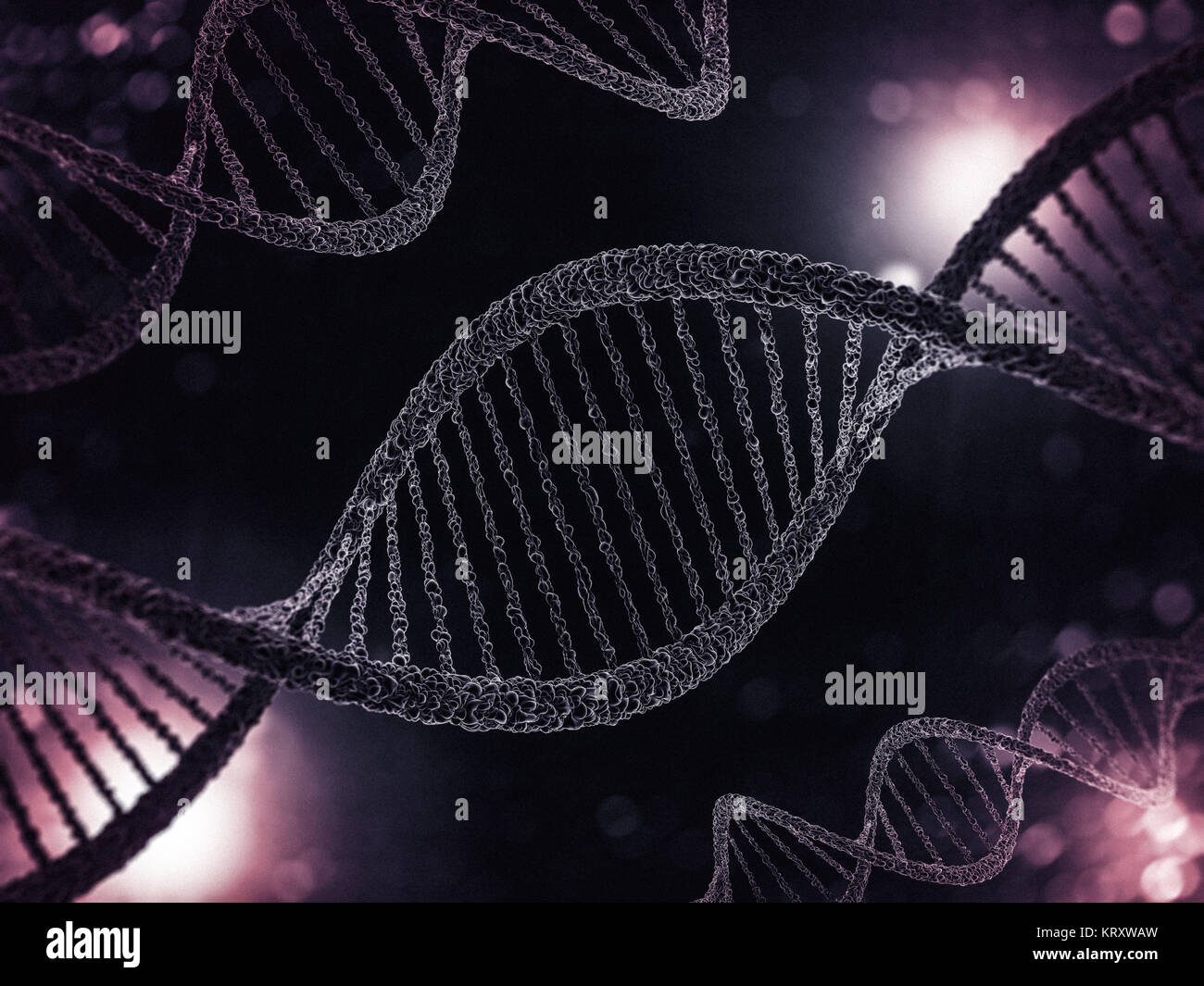 Digital illustration of a DNA model on science background. 3D rendering ...