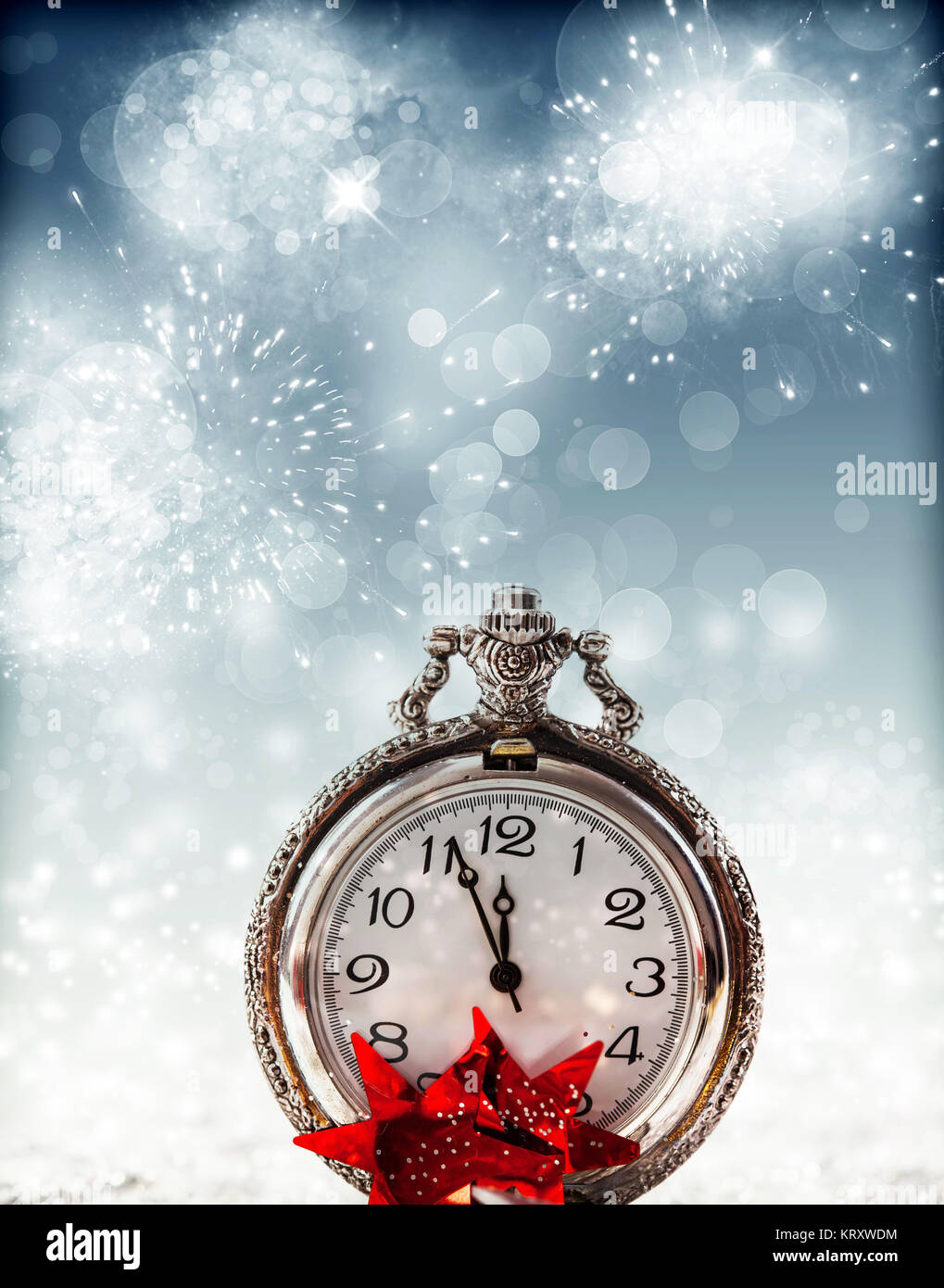 Abstract holiday background with clock close to midnight Stock Photo ...