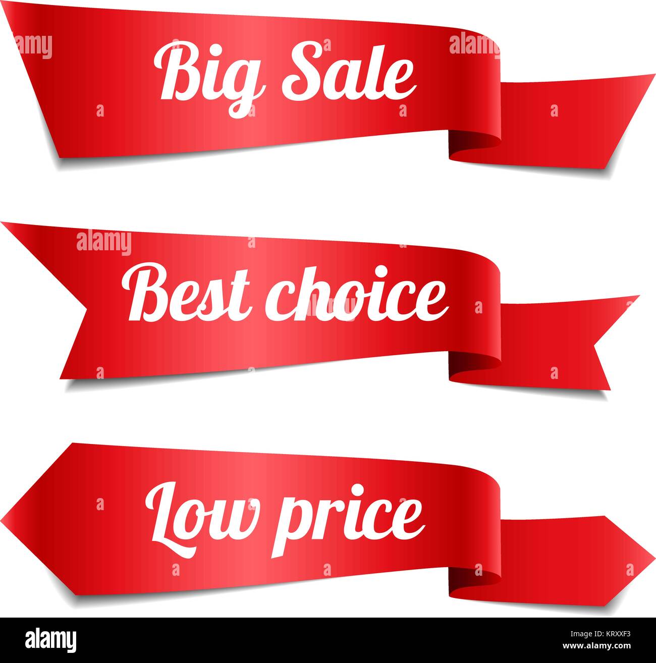 Sale red ribbon banners with text Stock Vector Image & Art - Alamy