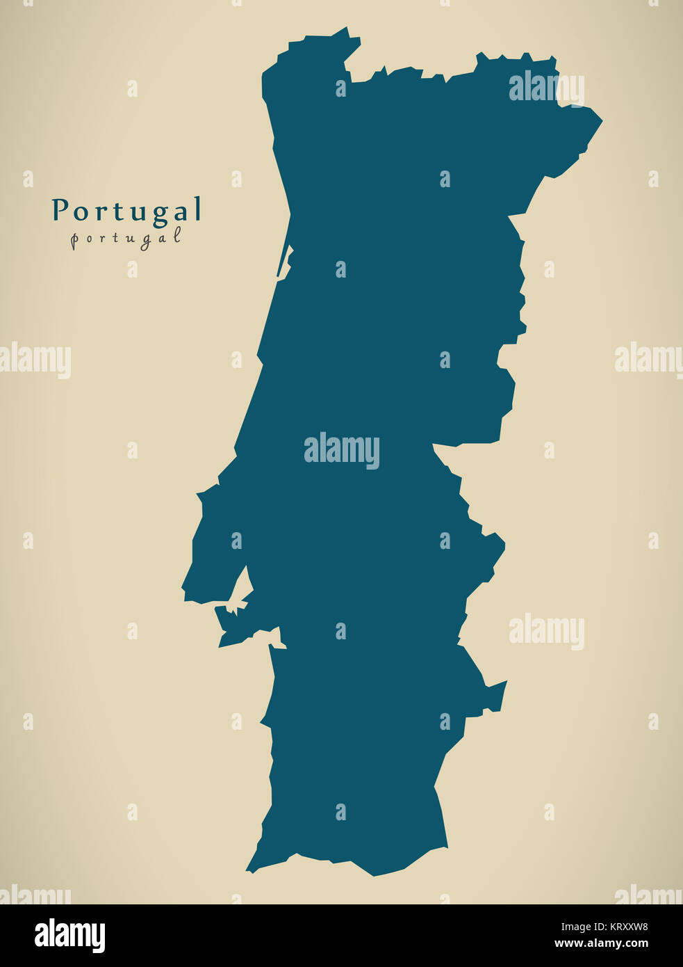 Modern Map - Portugal PT country silhouette illustration Stock Photo ...