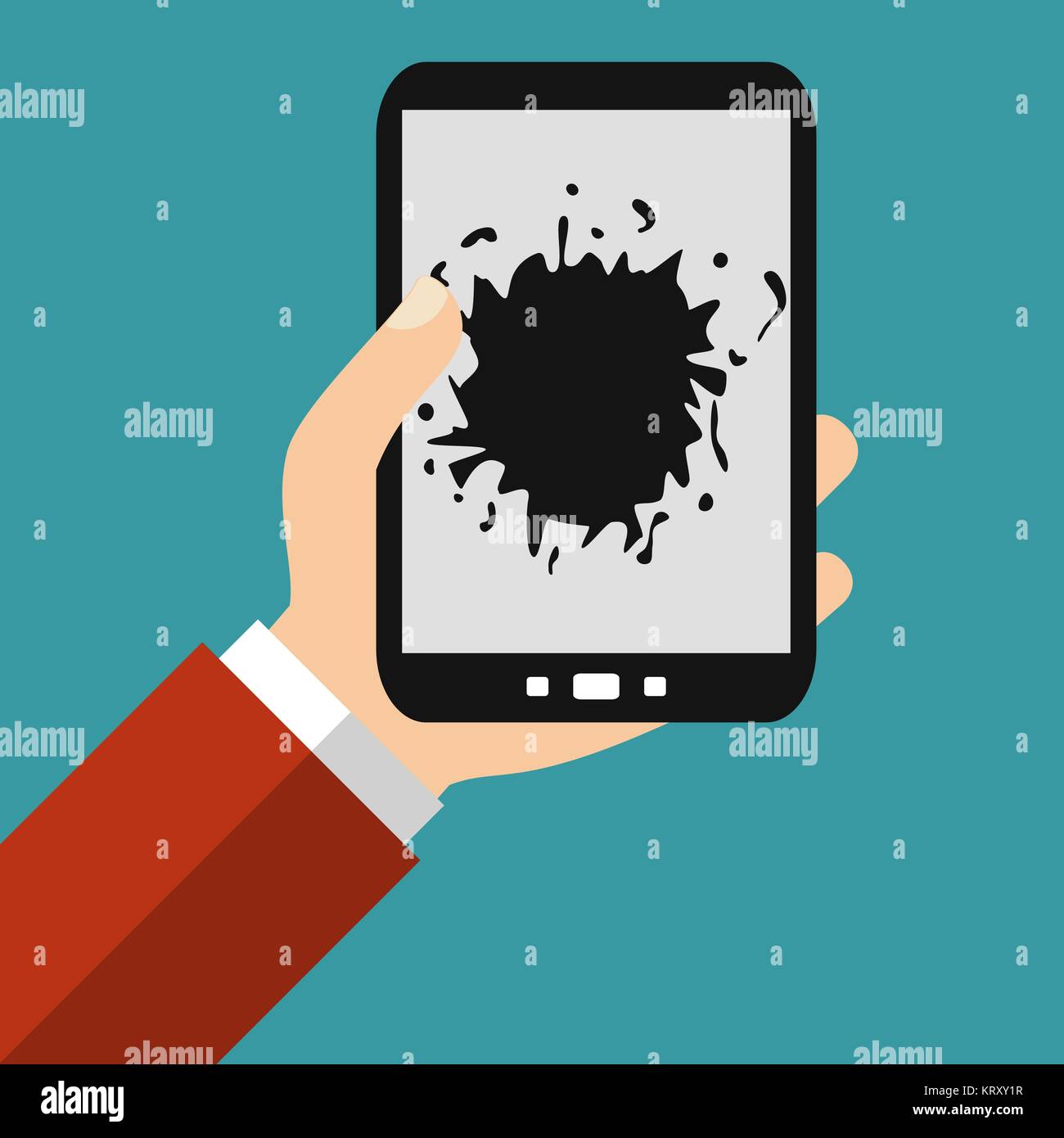 stain or damage on the smartphone Stock Photo - Alamy