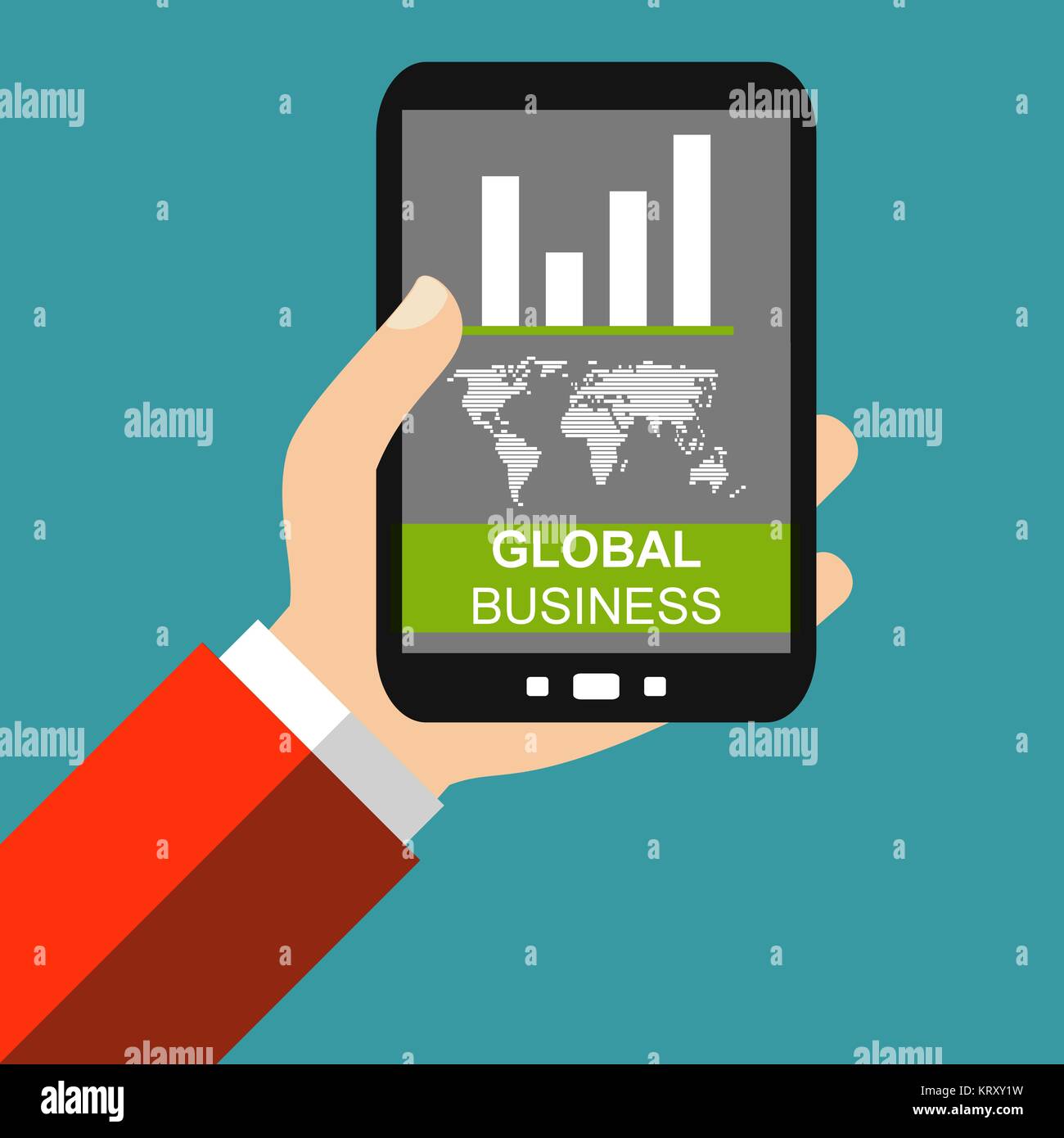 global business with smartphone Stock Photo - Alamy