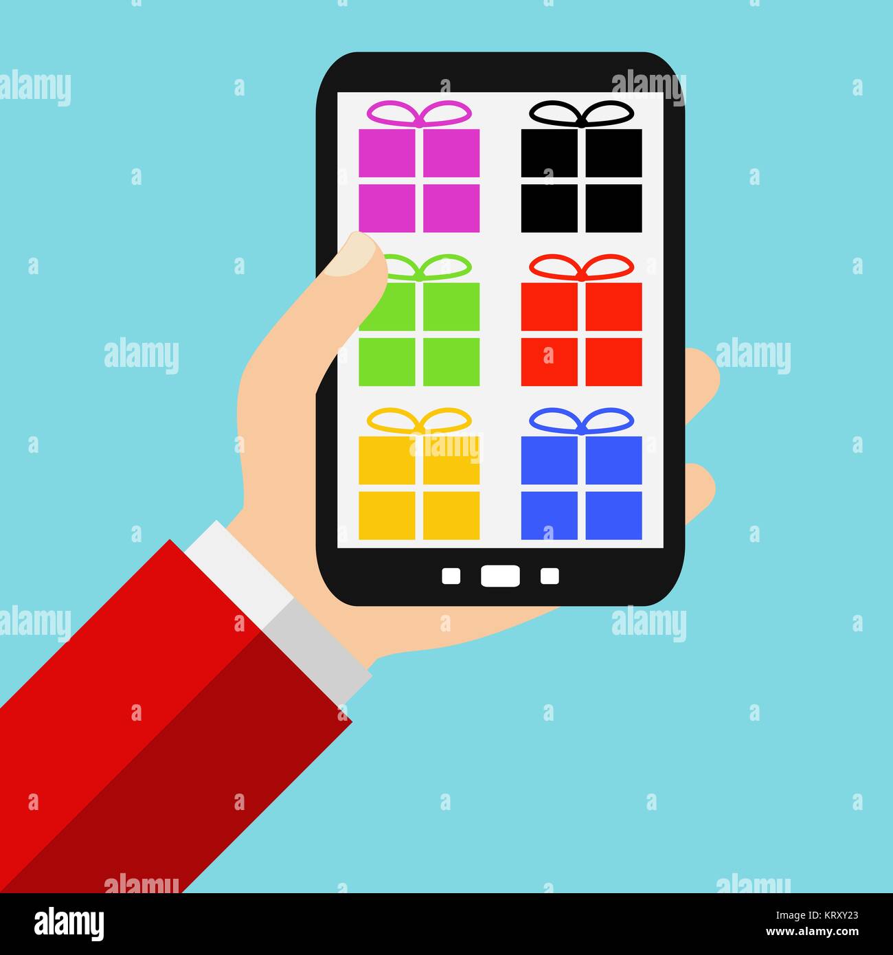 many colorful gifts on your smartphone Stock Photo - Alamy