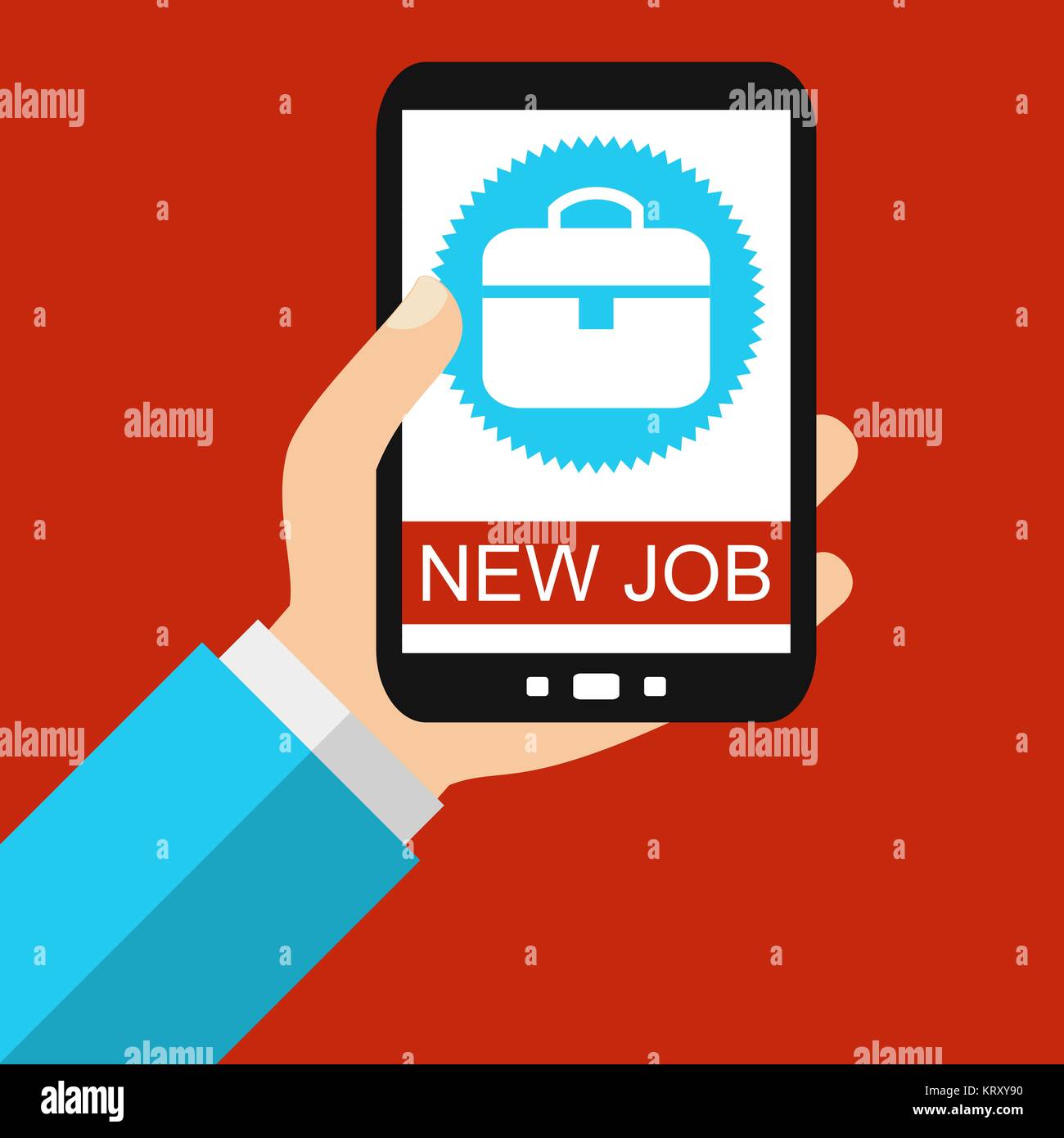 find a new job with the smartphone Stock Photo - Alamy