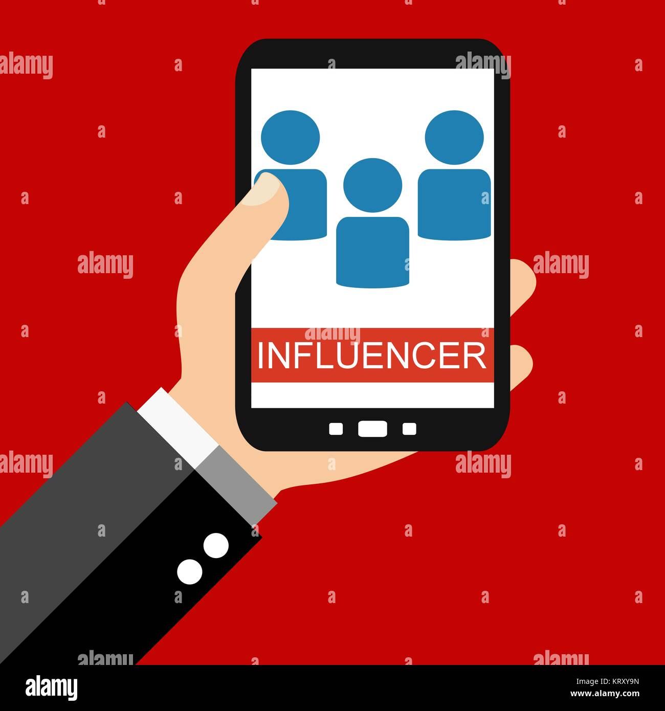 influencer on the smartphone Stock Photo - Alamy