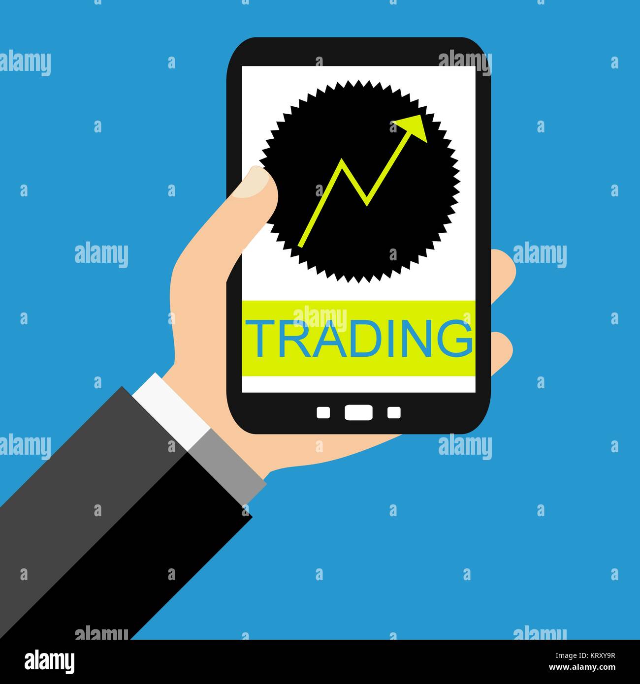 trading with the smartphone Stock Photo - Alamy