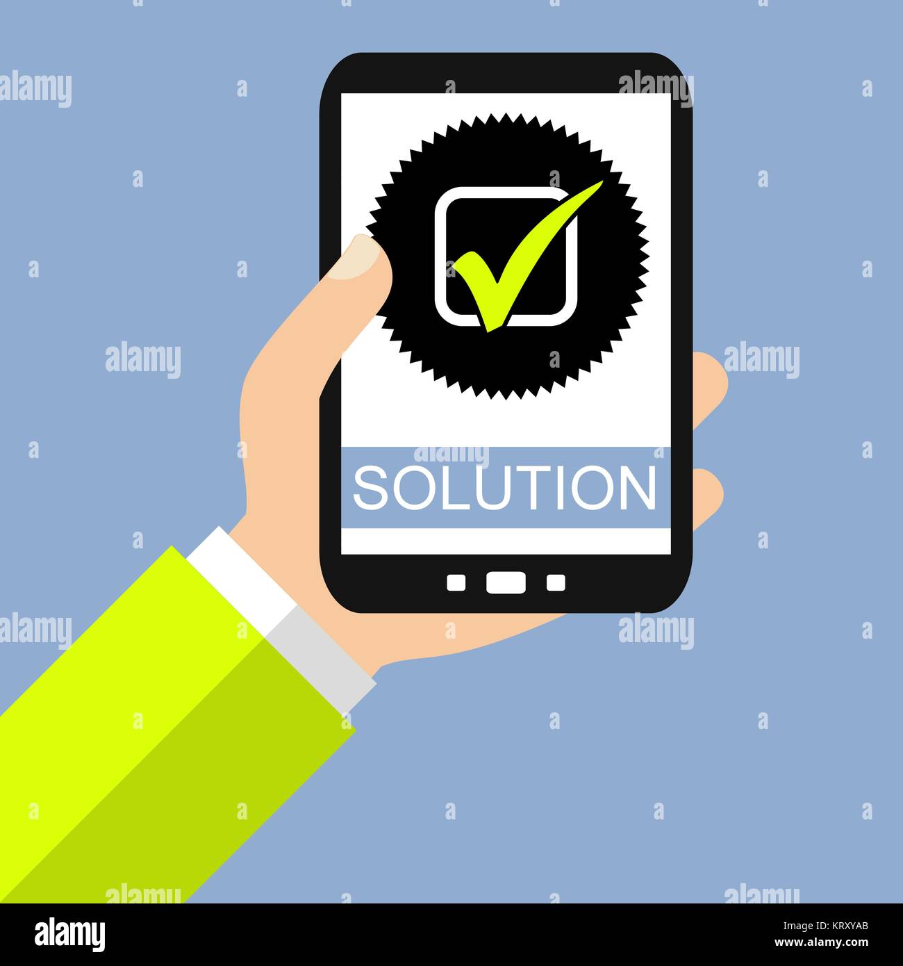 solution on the smartphone Stock Photo - Alamy