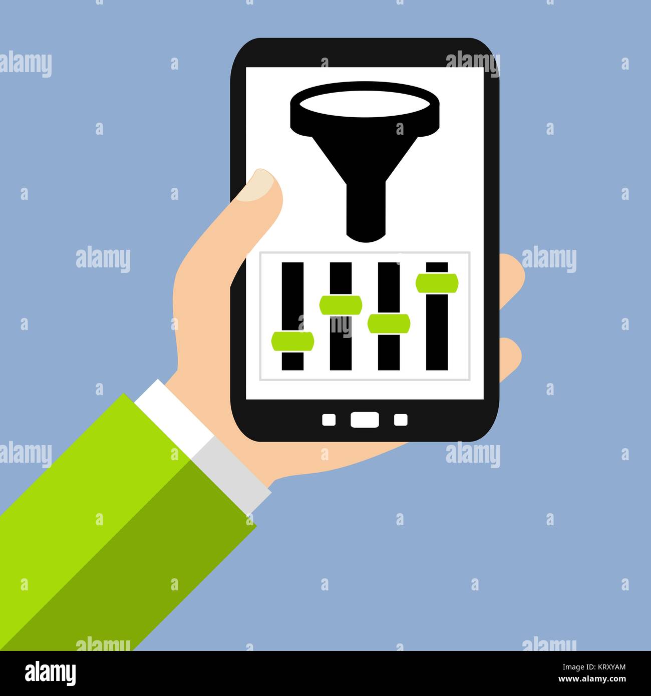 filter settings on the smartphone Stock Photo - Alamy