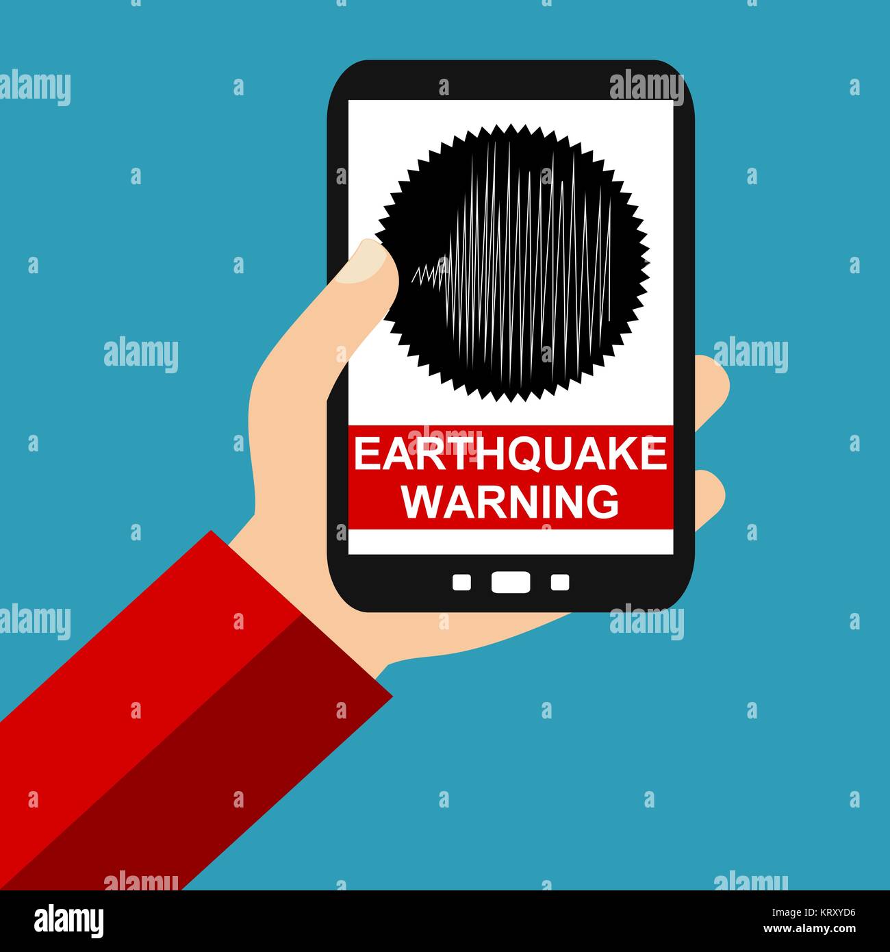 earthquake warning on the smartphone Stock Photo - Alamy
