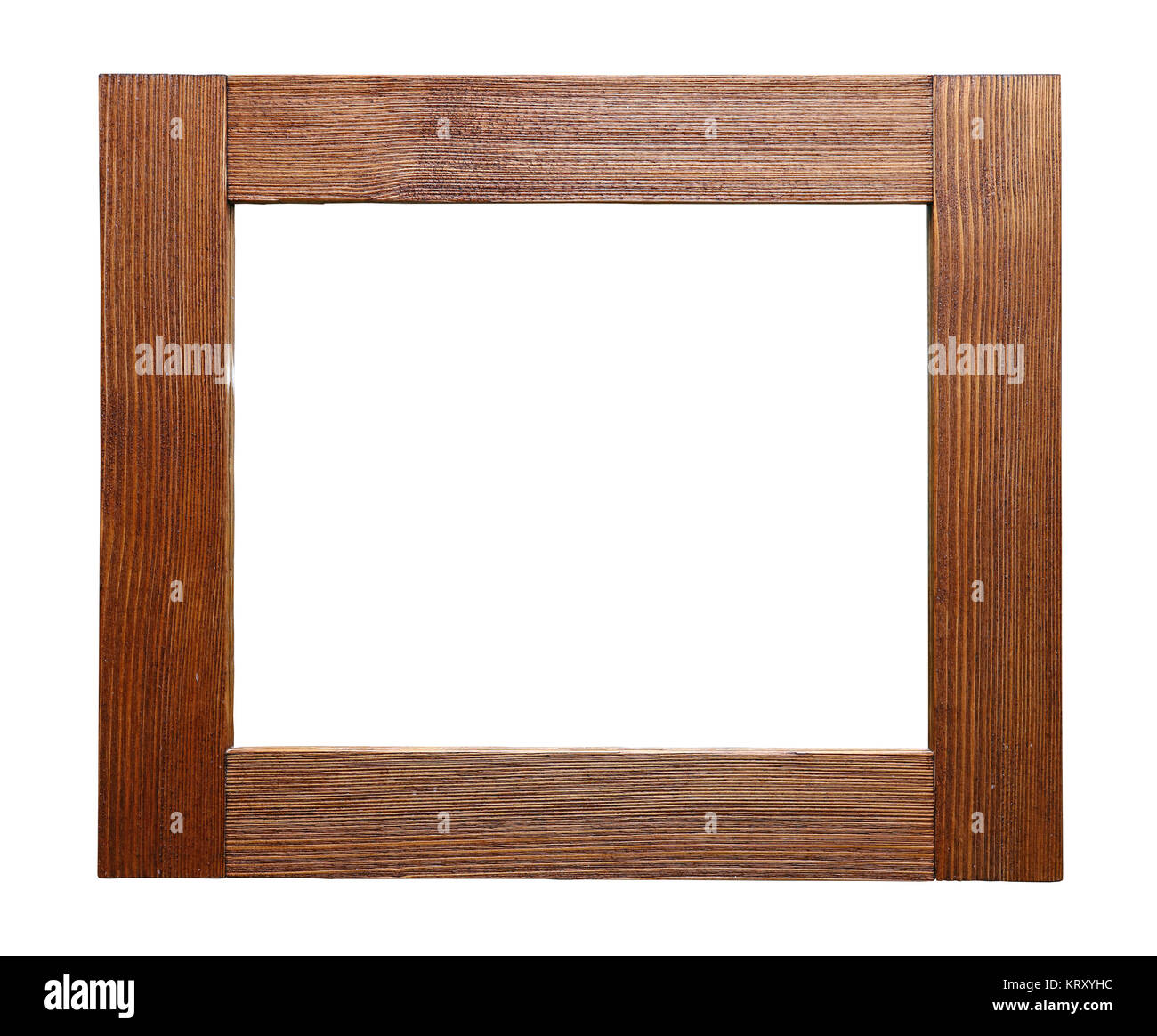 Rustic wooden frame isolated on white Stock Photo - Alamy
