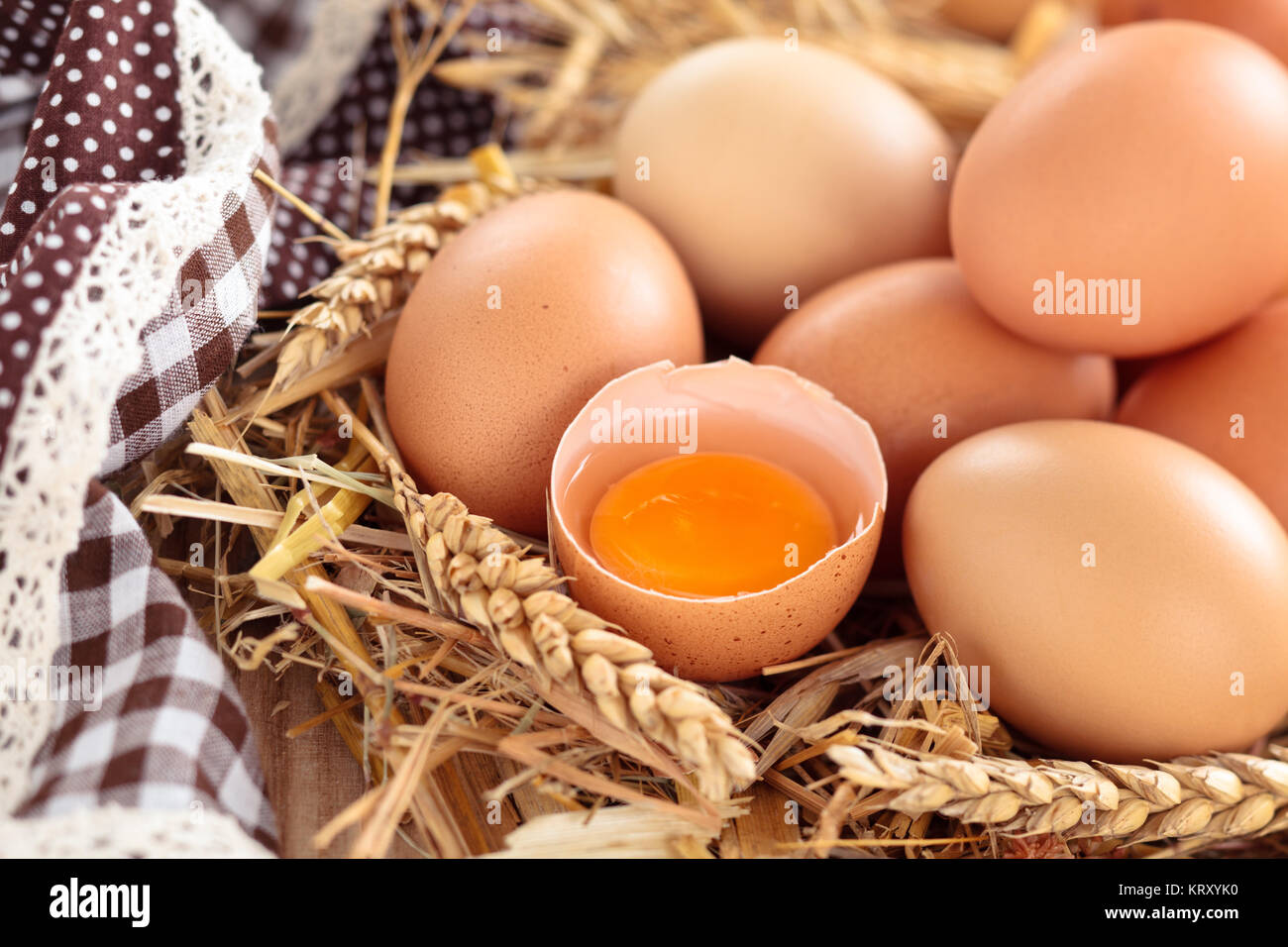 Fresh chicken eggs Stock Photo - Alamy