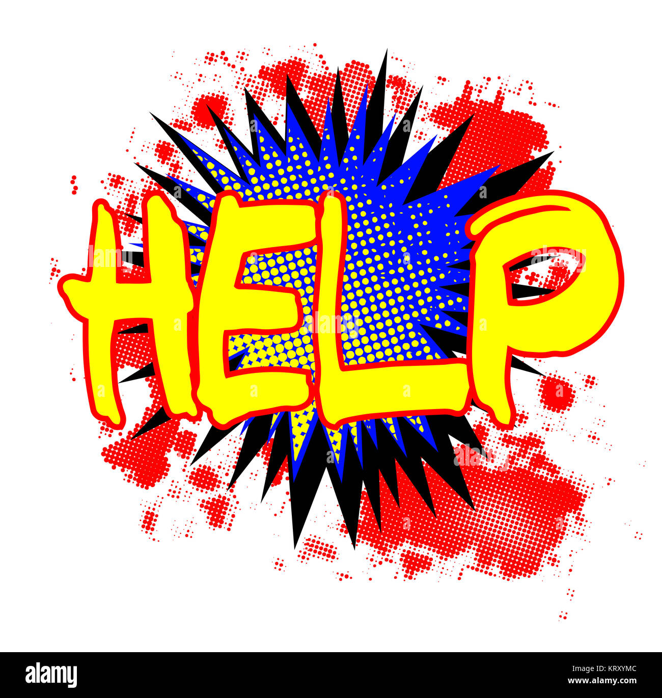 Help Comic Exclamation Stock Photo - Alamy