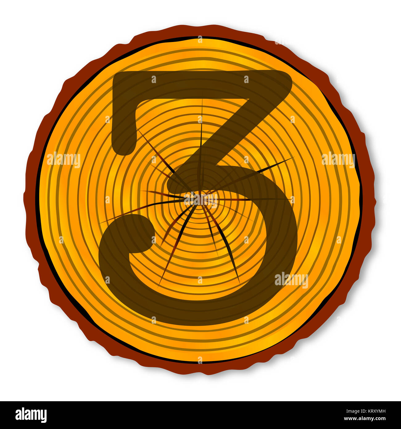 Number Three Log Stock Photo - Alamy