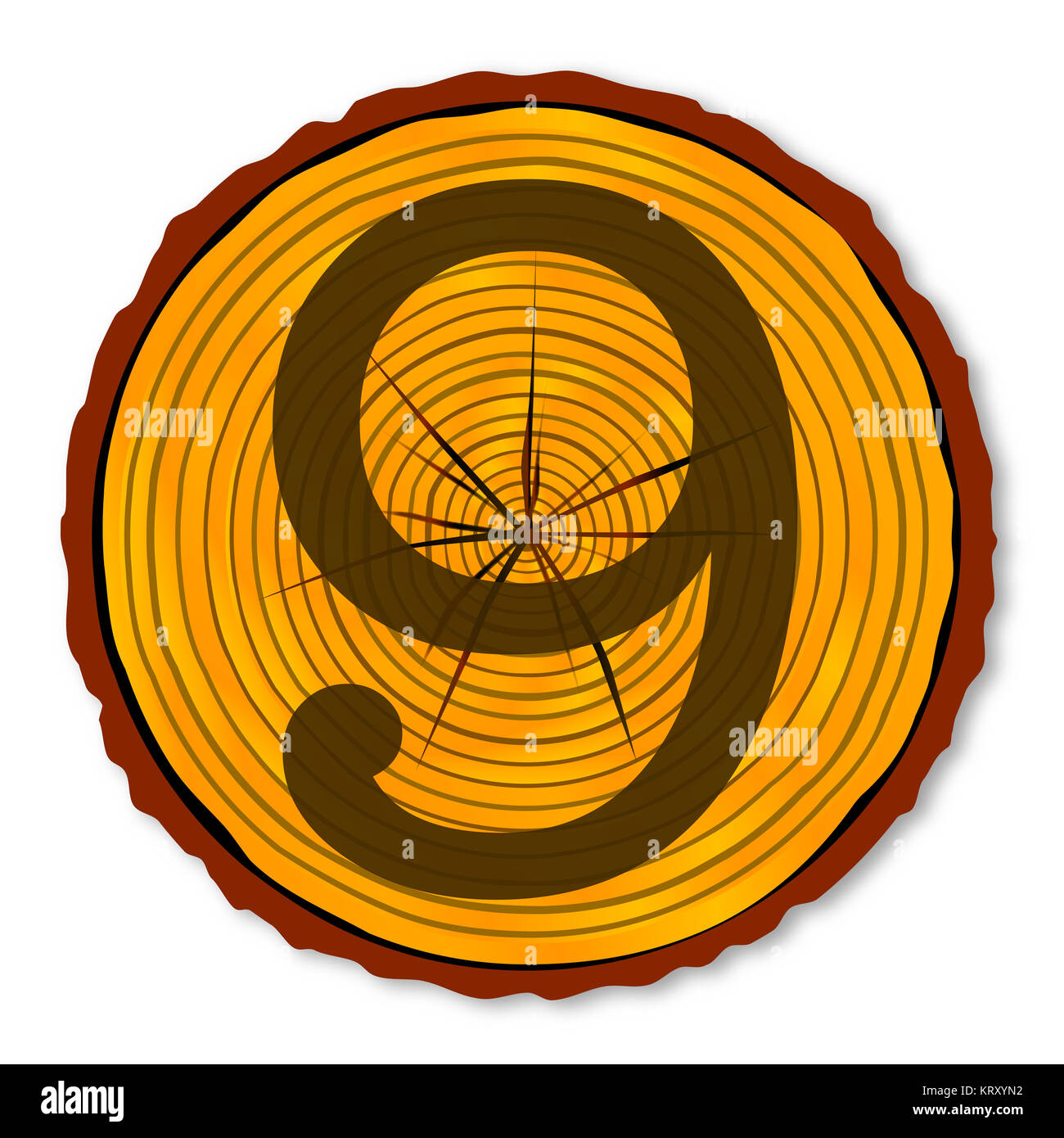 Number Nine Log Stock Photo - Alamy
