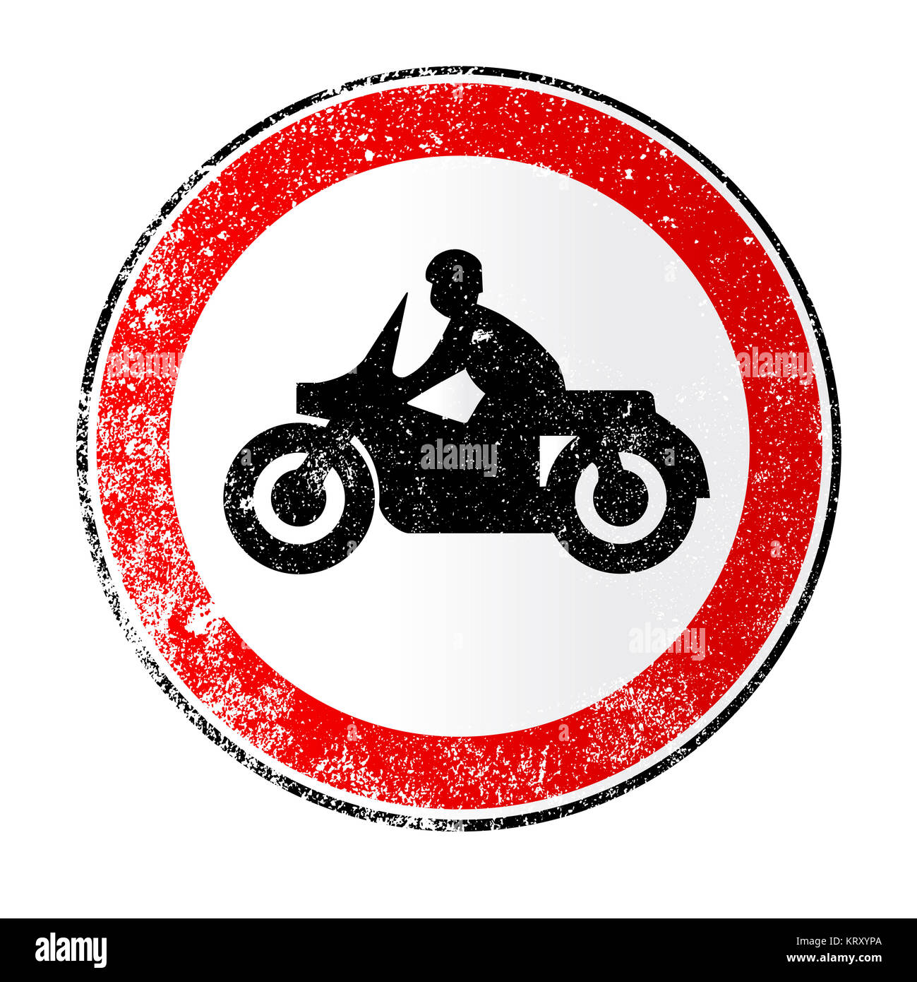 Motorcycle Round Traffic Sign Grunge Stock Photo - Alamy