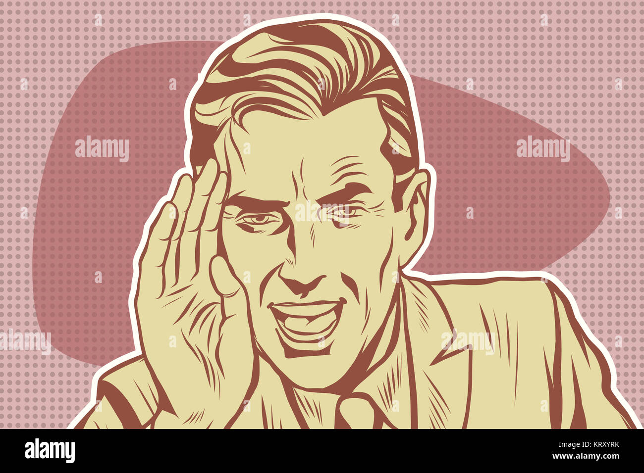 Pop art retro man shouting Stock Photo - Alamy