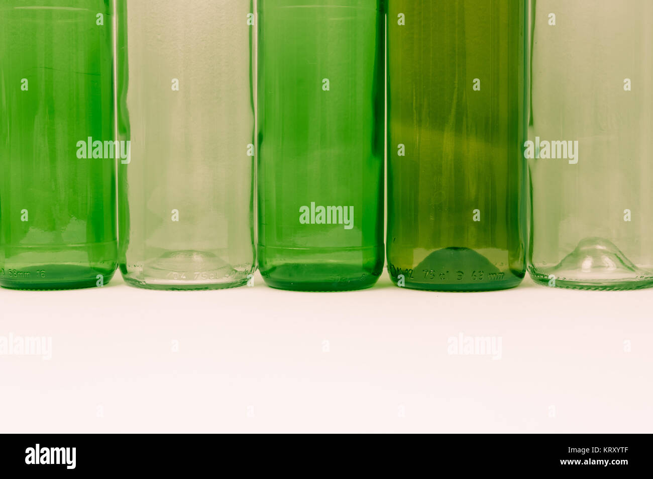 Glass bottles of mixed colors including green, clear white, brown Stock ...