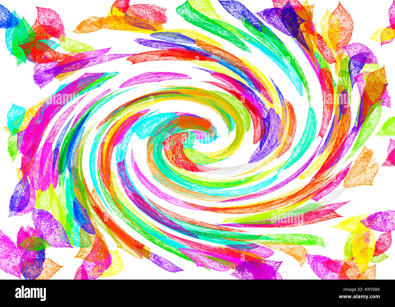 autumnal painted leaves with whirl wind Stock Photo - Alamy