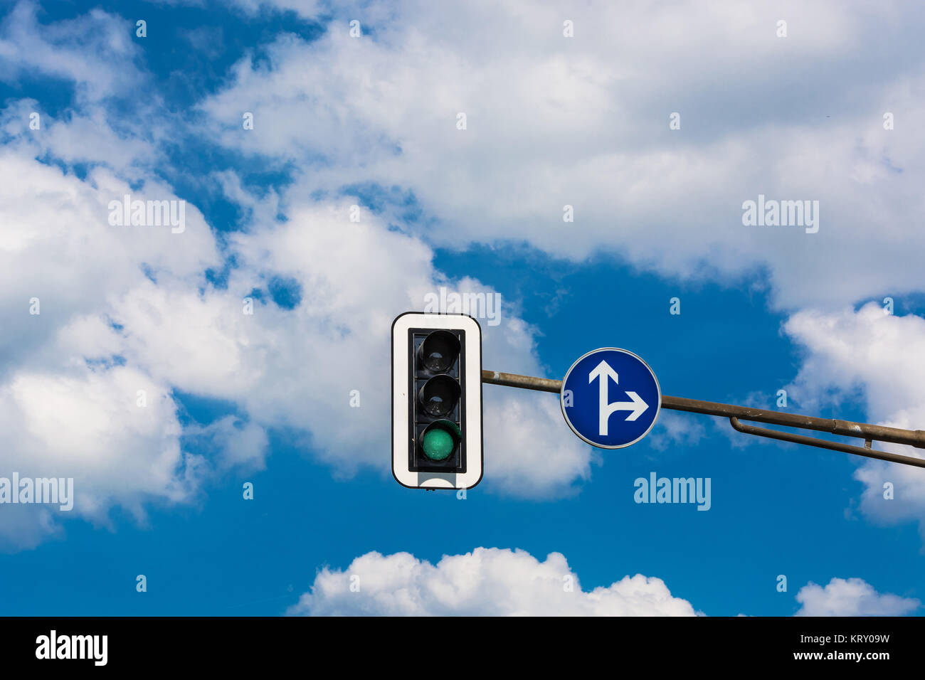 traffic light and road sign Stock Photo - Alamy