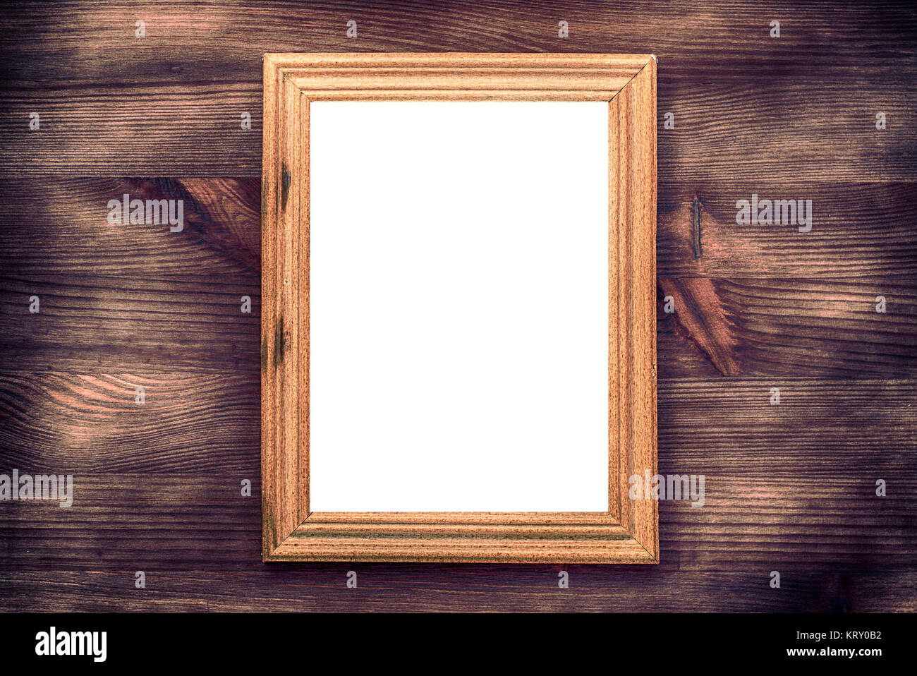Empty wooden frame on a wood textured surface Stock Photo - Alamy