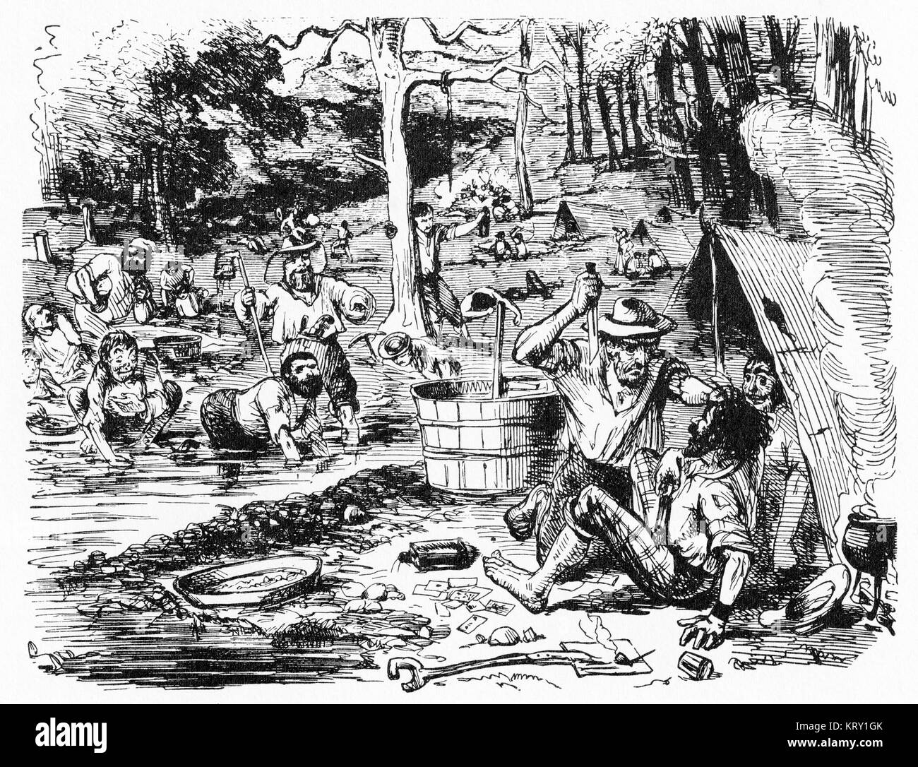 An engraving from Punch magazine in the 1860s showing life on the ...