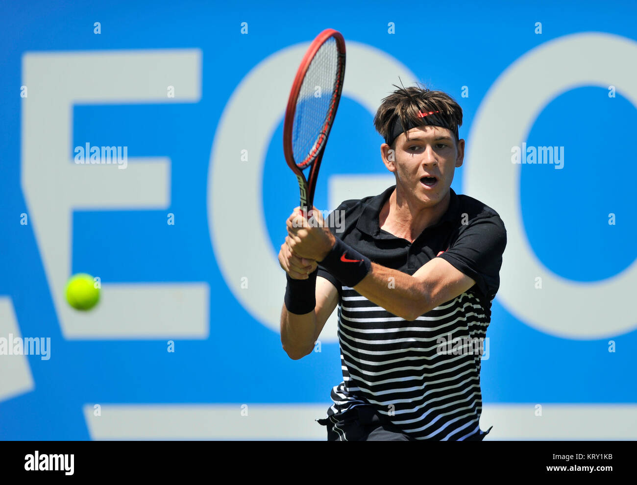 LONDON, ENGLAND - JUNE 16: Jared Donaldson during day two of the Aegon ...