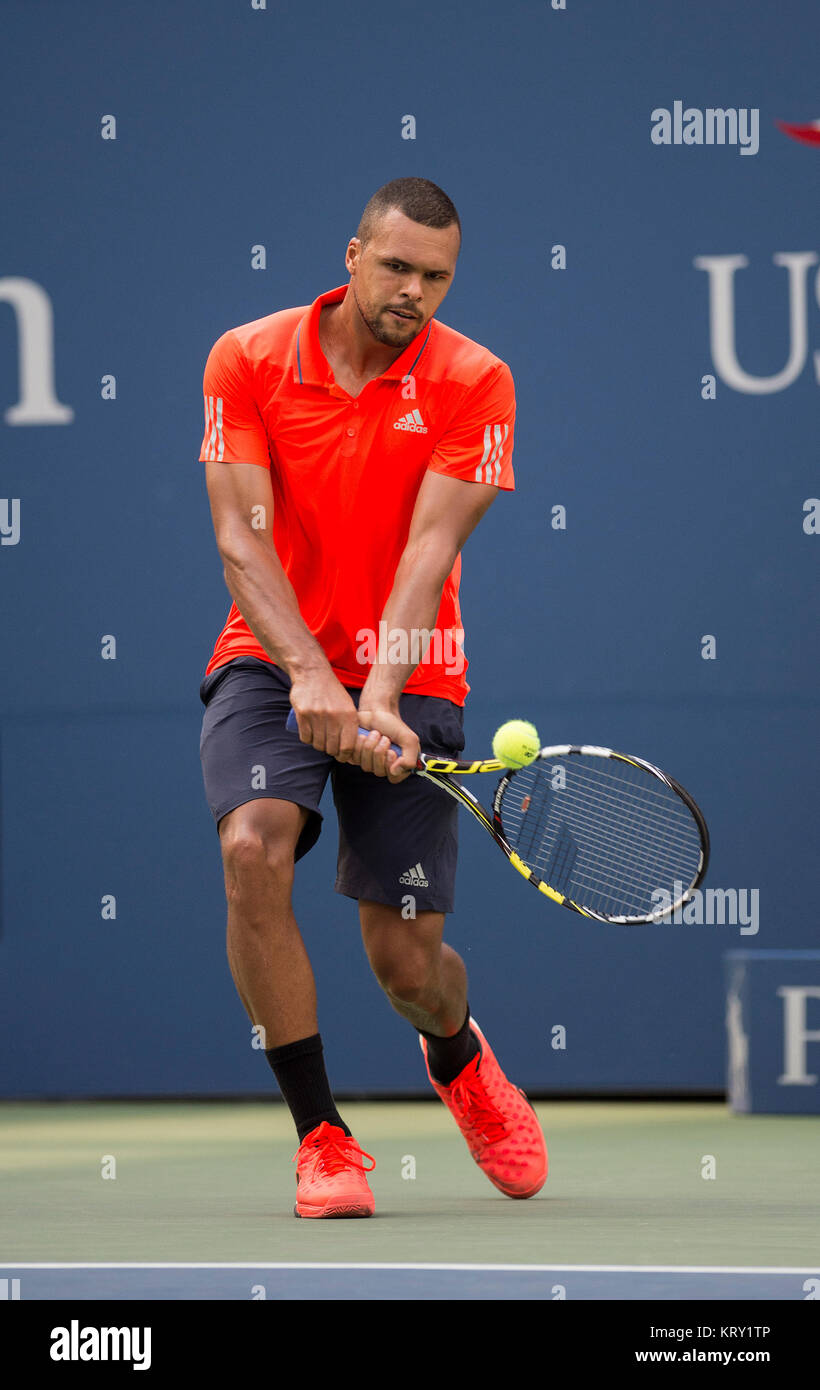 NEW YORK, NY - SEPTEMBER 08: Jo-Wilfried Tsonga on day nine of the 2015 ...