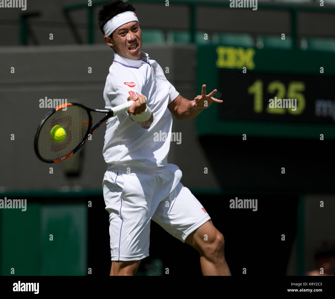 LONDON, ENGLAND - JUNE 29: Kei Nishikori during day one of the ...