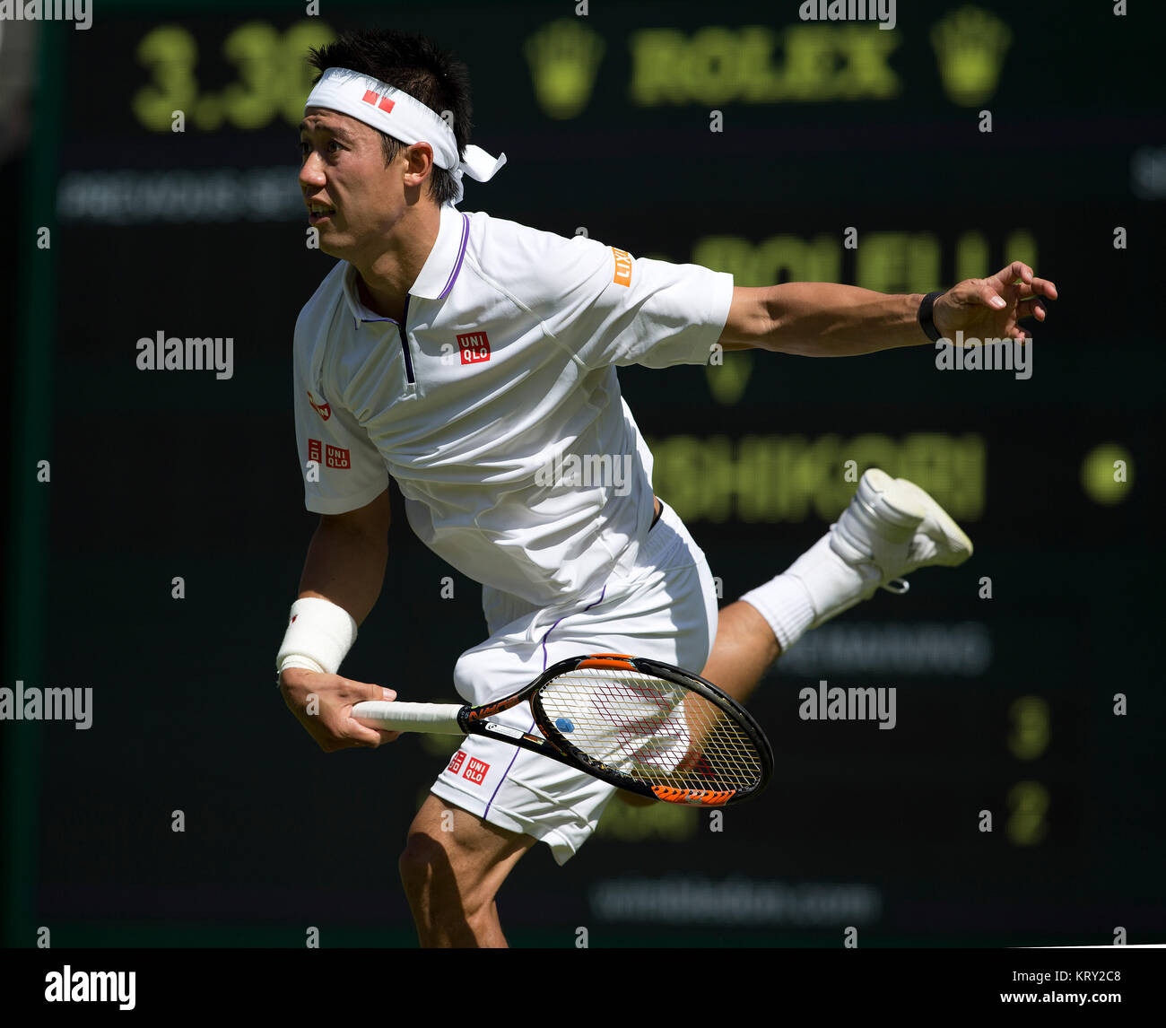 LONDON, ENGLAND - JUNE 29: Kei Nishikori during day one of the ...