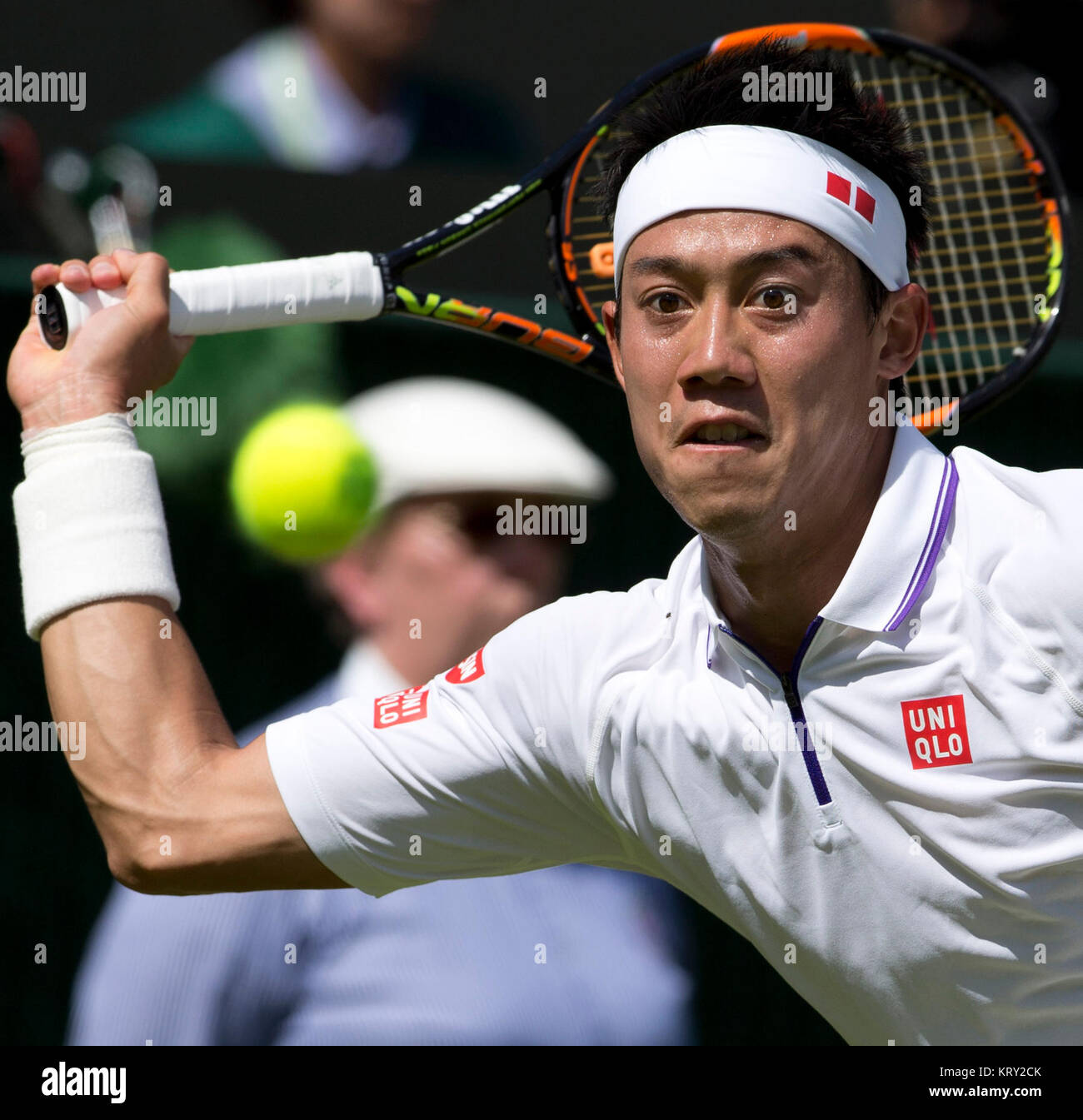 LONDON, ENGLAND - JUNE 29: Kei Nishikori during day one of the ...