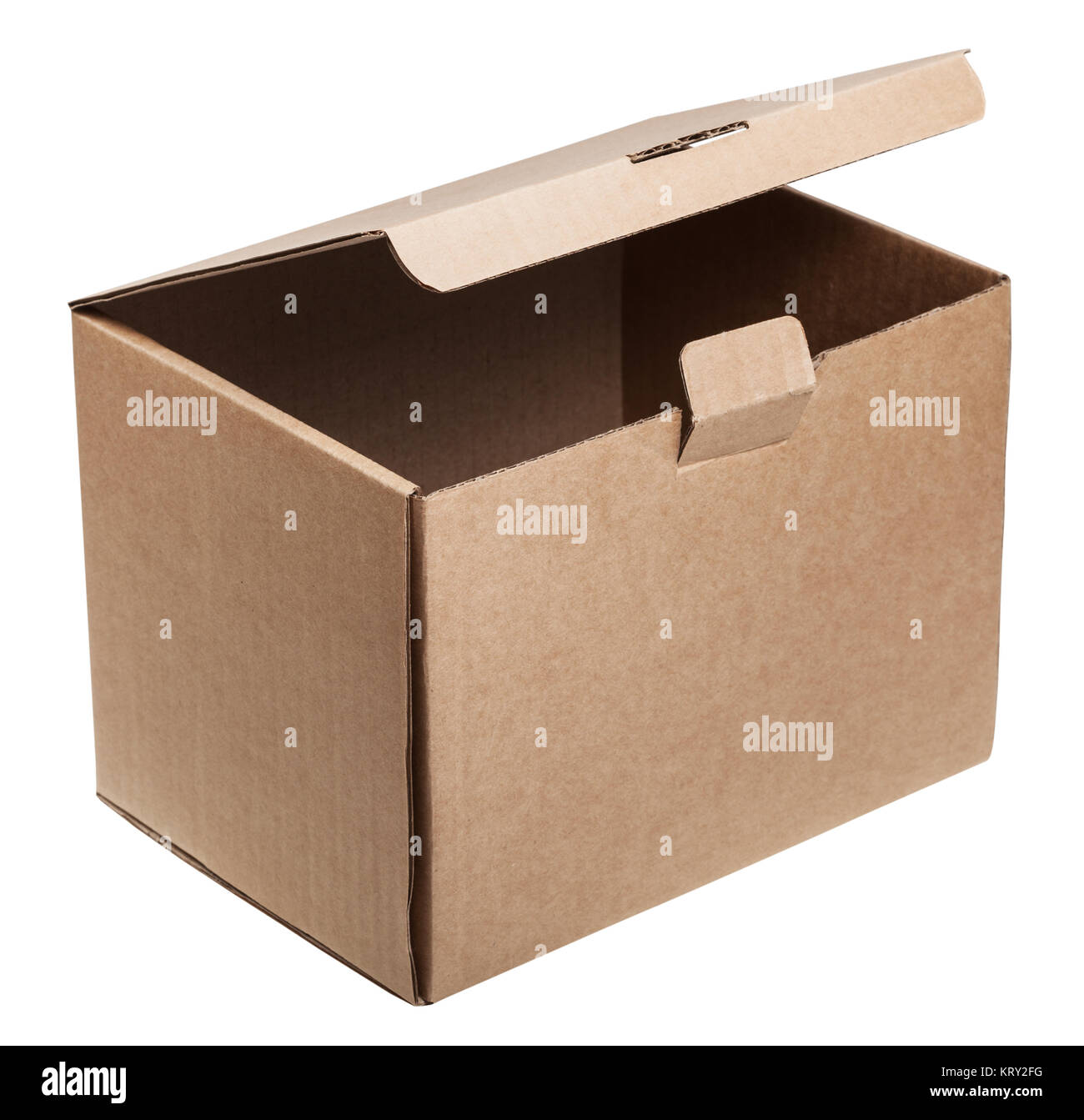 slightly open cardboard box isolated on white Stock Photo - Alamy