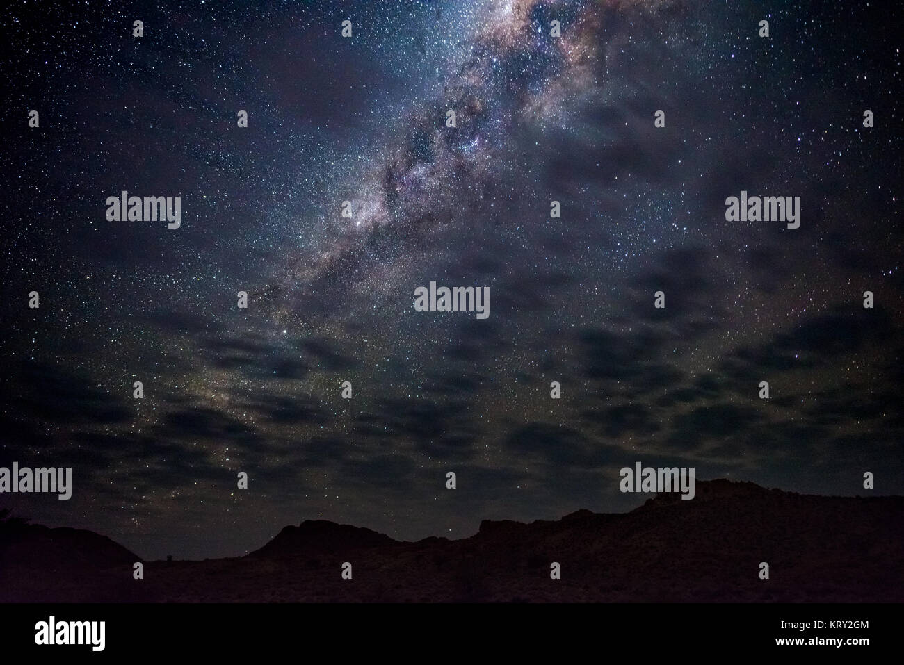 Milky Way arch, stars in the sky, the Namib desert in Namibia, Africa ...