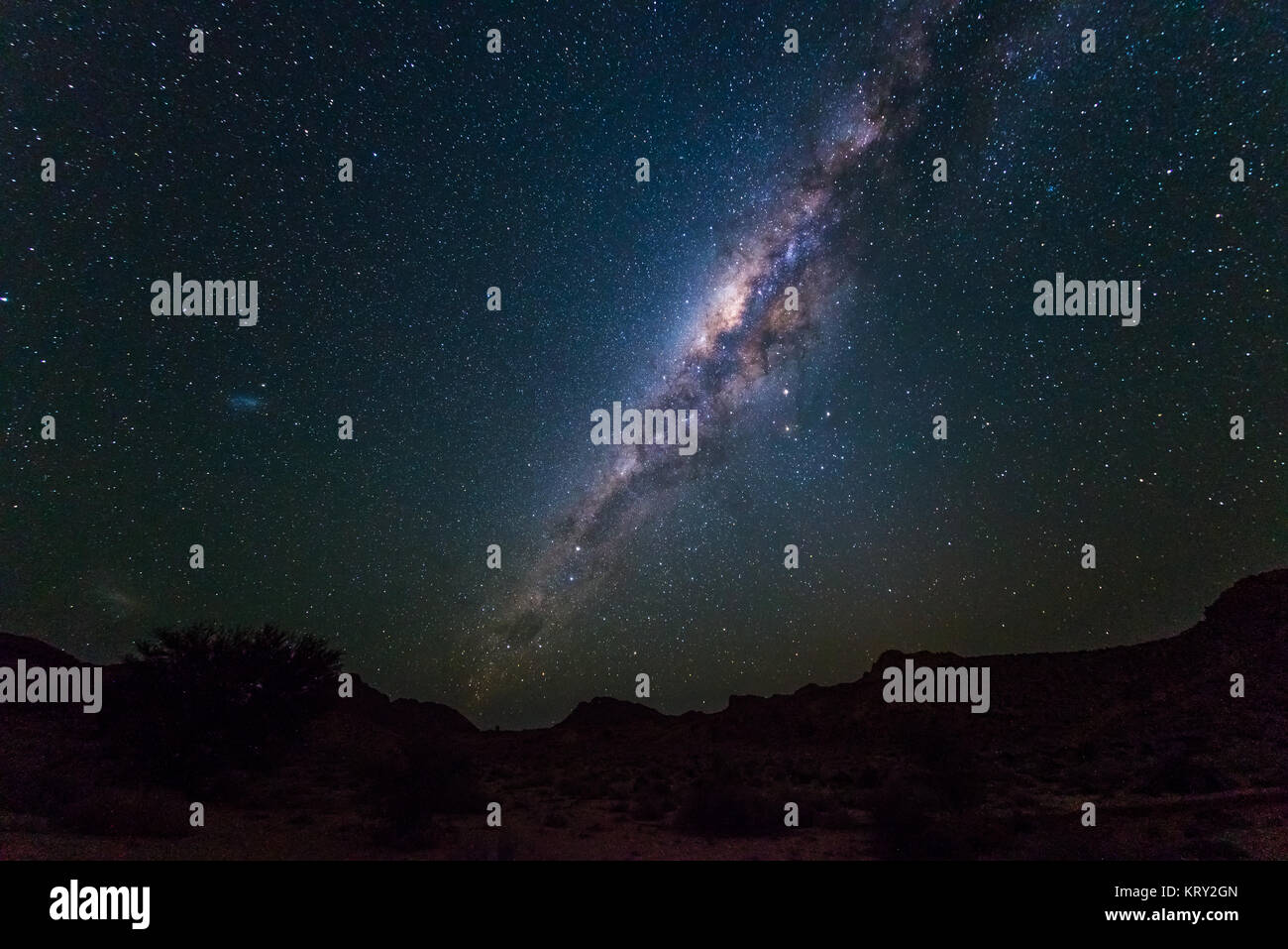 Milky Way arch, stars in the sky, the Namib desert in Namibia, Africa ...