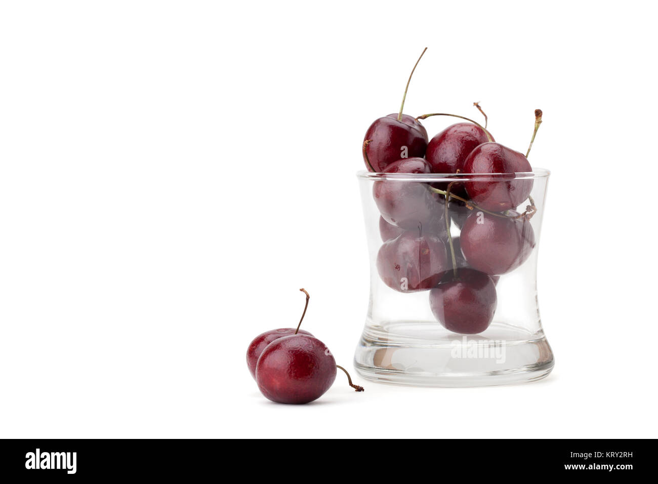 Red cherry glass isolated fruit delicious diet path hi-res stock ...