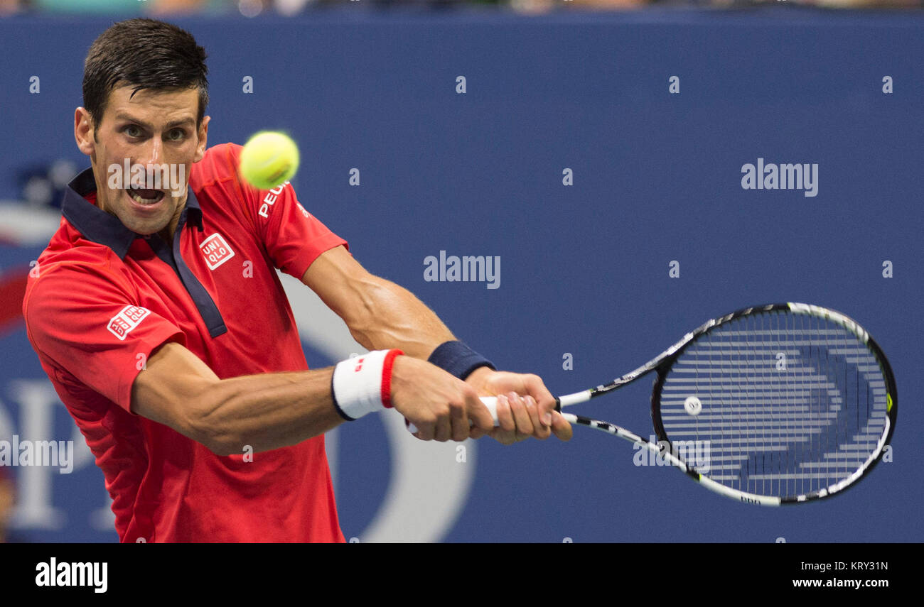 NEW YORK, NY - SEPTEMBER 06: Novak Djokovic on day seven of the 2015 US ...