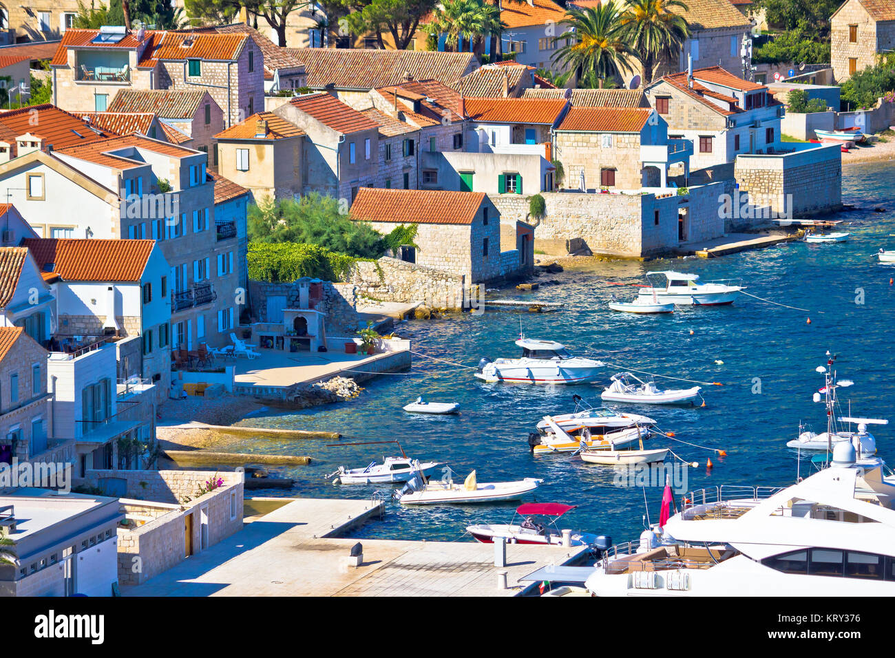 Island of Vis pictoresque village coast view Stock Photo - Alamy