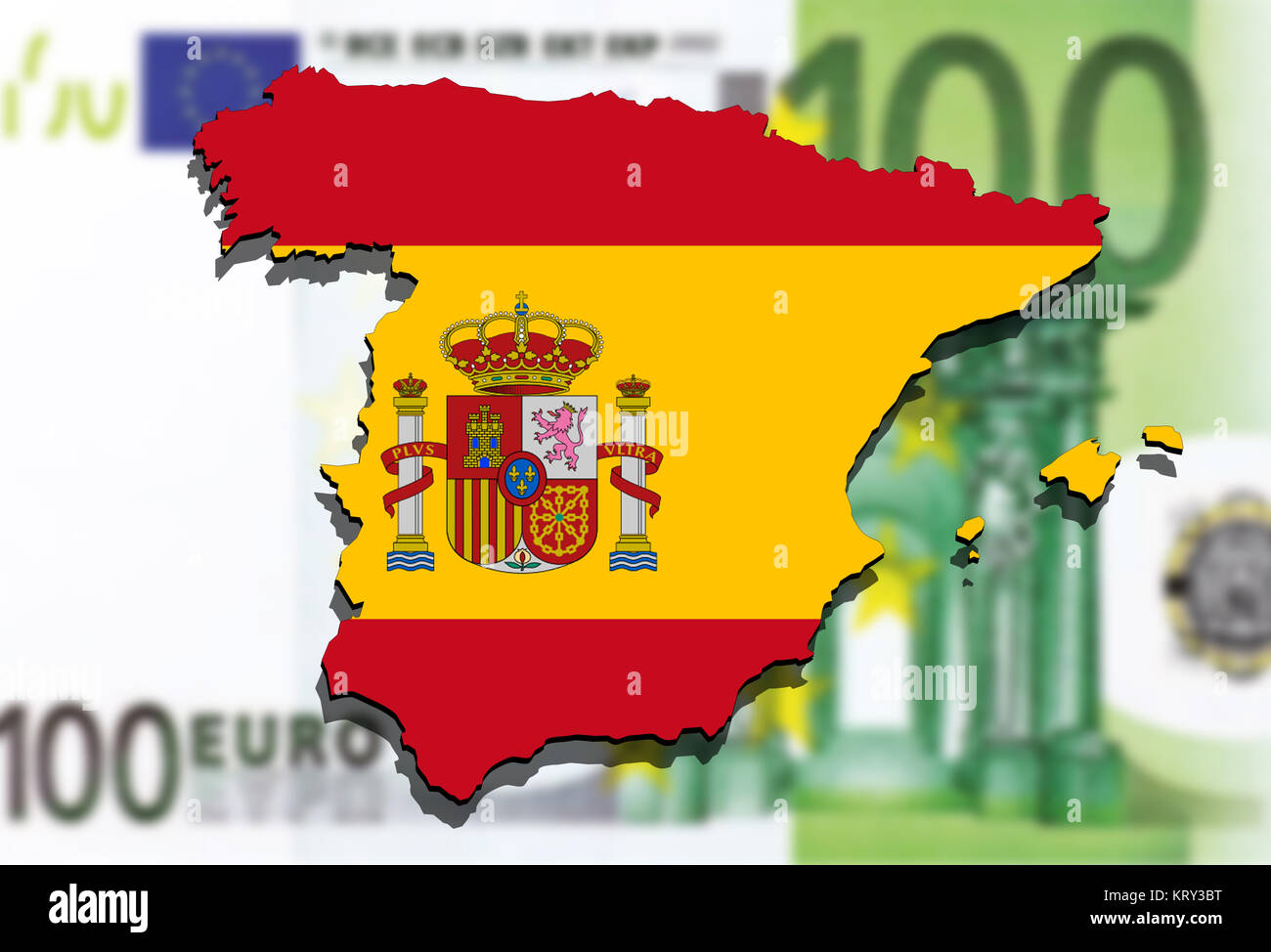 spain map on euro money background Stock Photo - Alamy