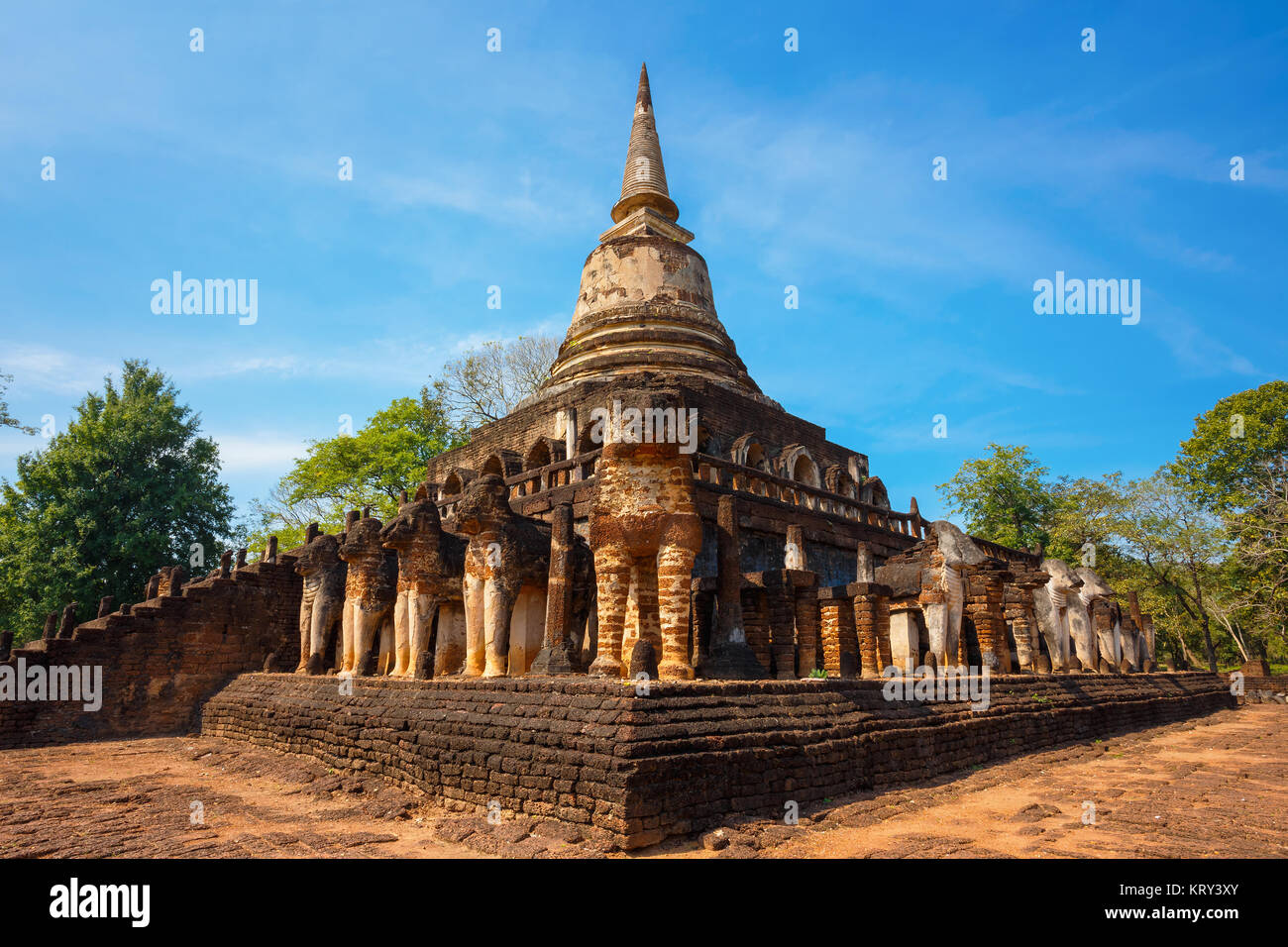 Wat Chang Lom Temple at Si Satchanalai Historical Park, a UNESCO world ...