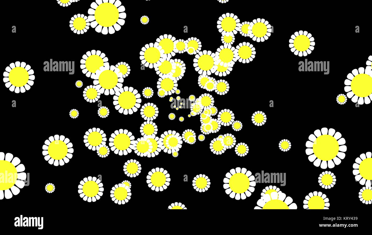 Computer Graphic flower background. White and yellow color Stock Photo ...