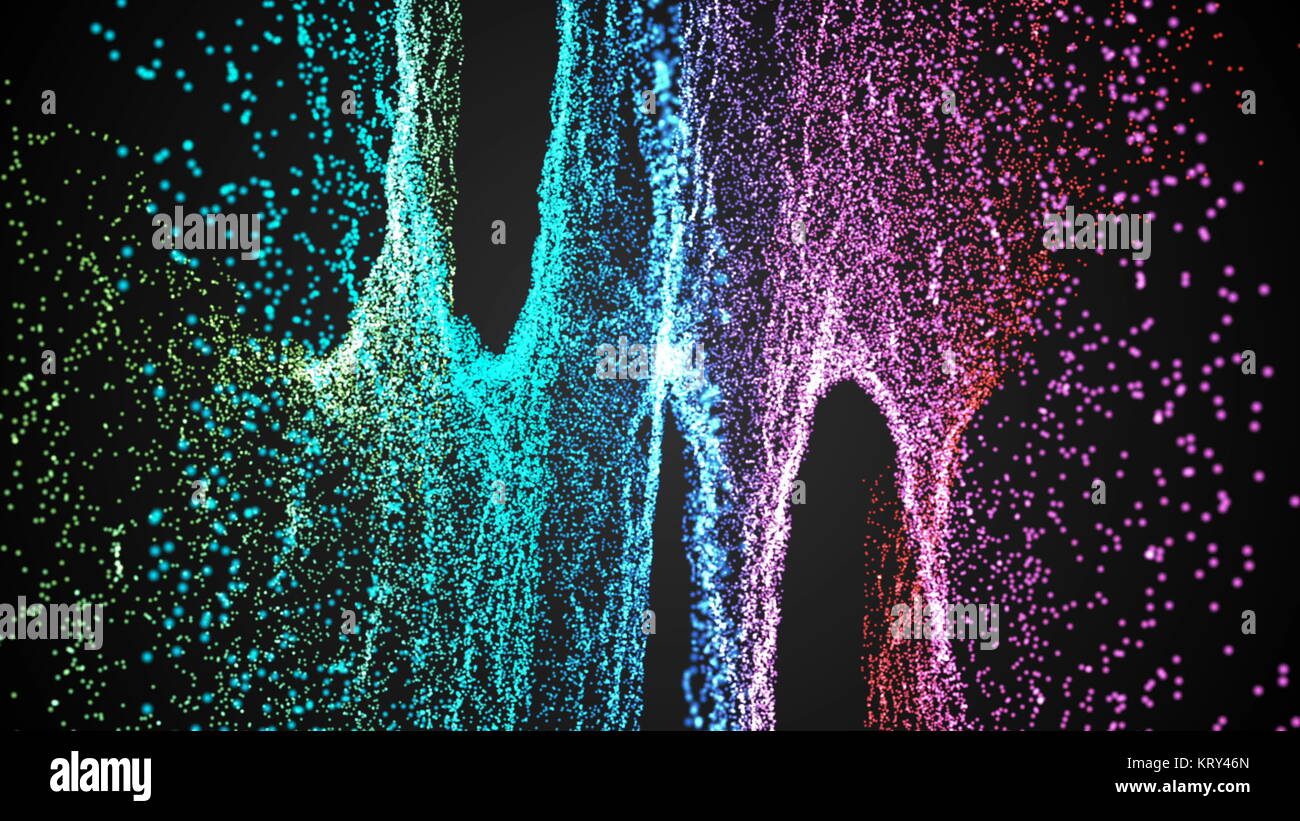 rendering background with twisted particle strings. Dark digital abstract Stock Photo - Alamy