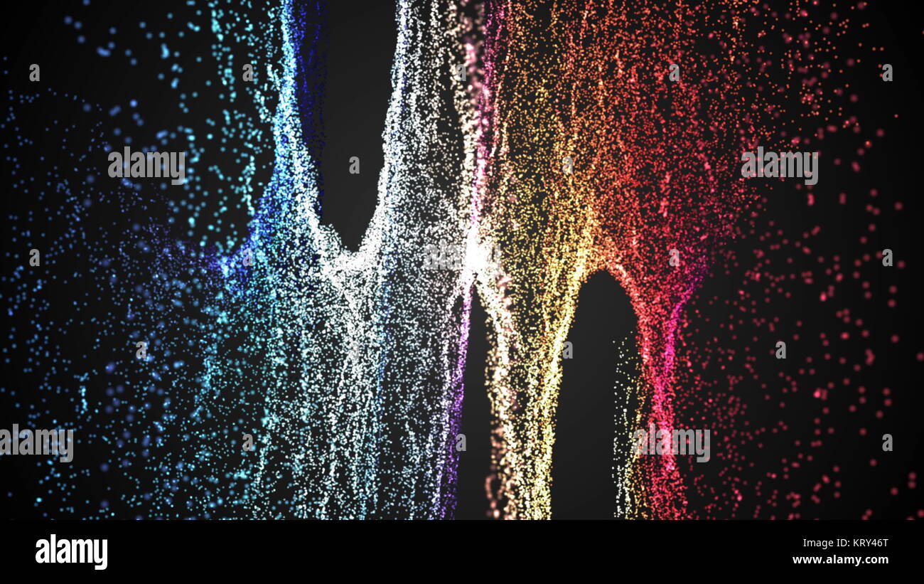 rendering background with twisted particle strings. Dark digital abstract Stock Photo - Alamy